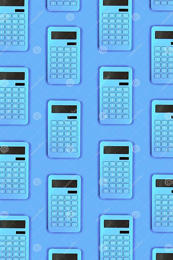 Blue Bright Calculators on a Blue Background Stock Illustration ...