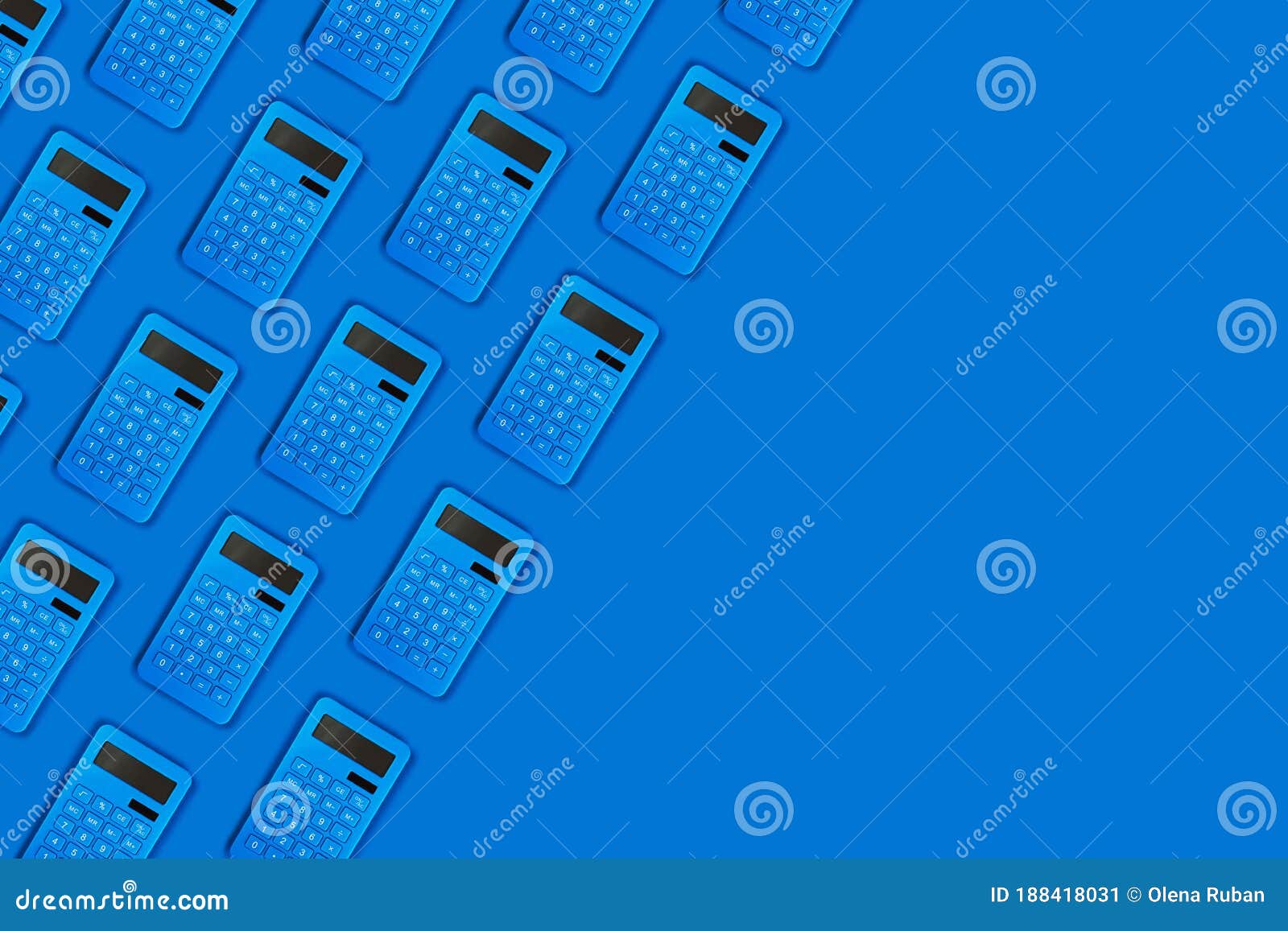Blue Bright Calculators on a Pink Background Stock Image - Image of ...