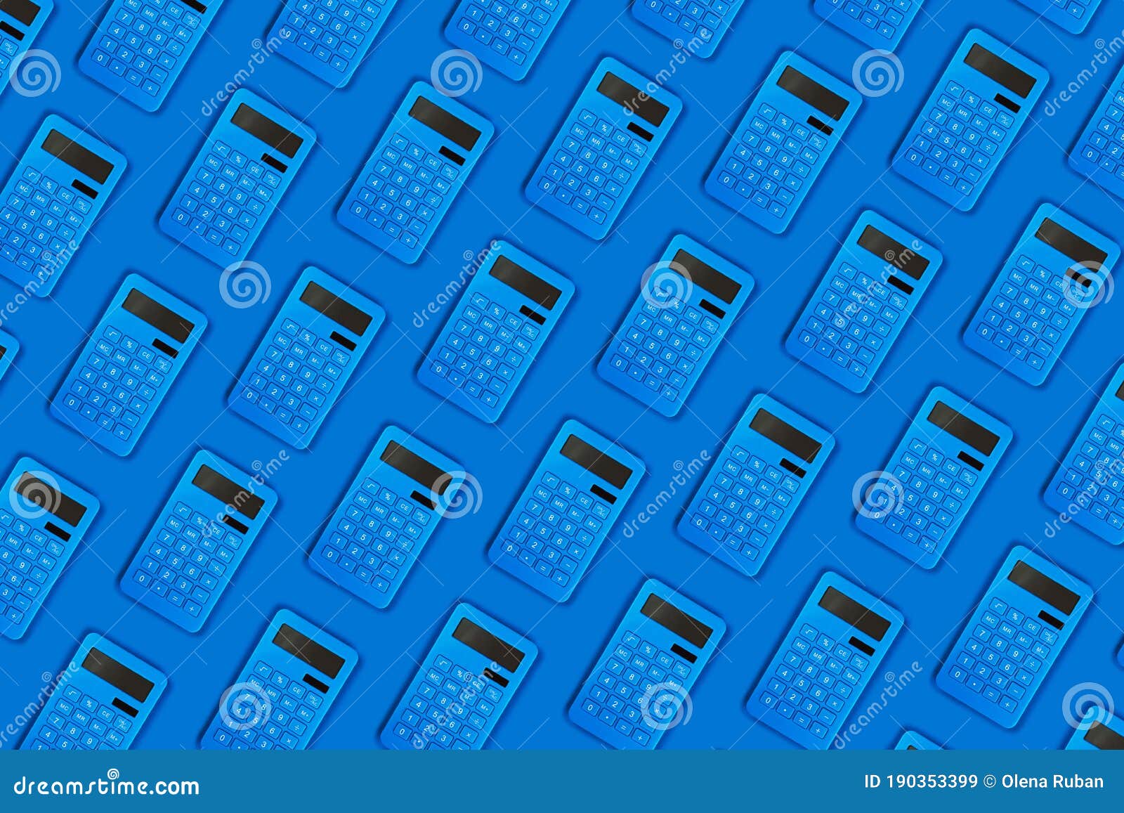 Blue Bright Calculators on a Pink Background Stock Image - Image of ...