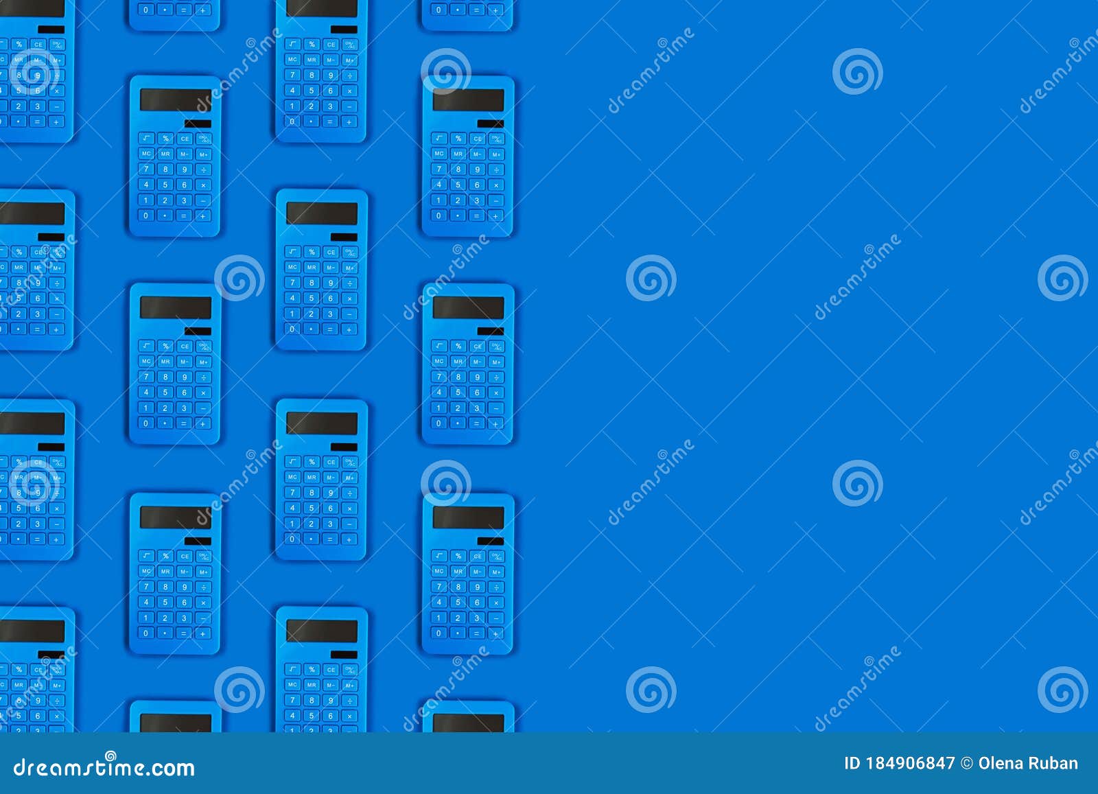 Blue Bright Calculators on a Pink Background Stock Image - Image of ...