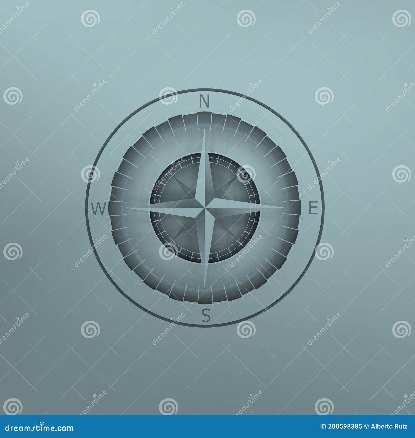 Compas And Blue Folded World Map. Vector Illustration | CartoonDealer ...