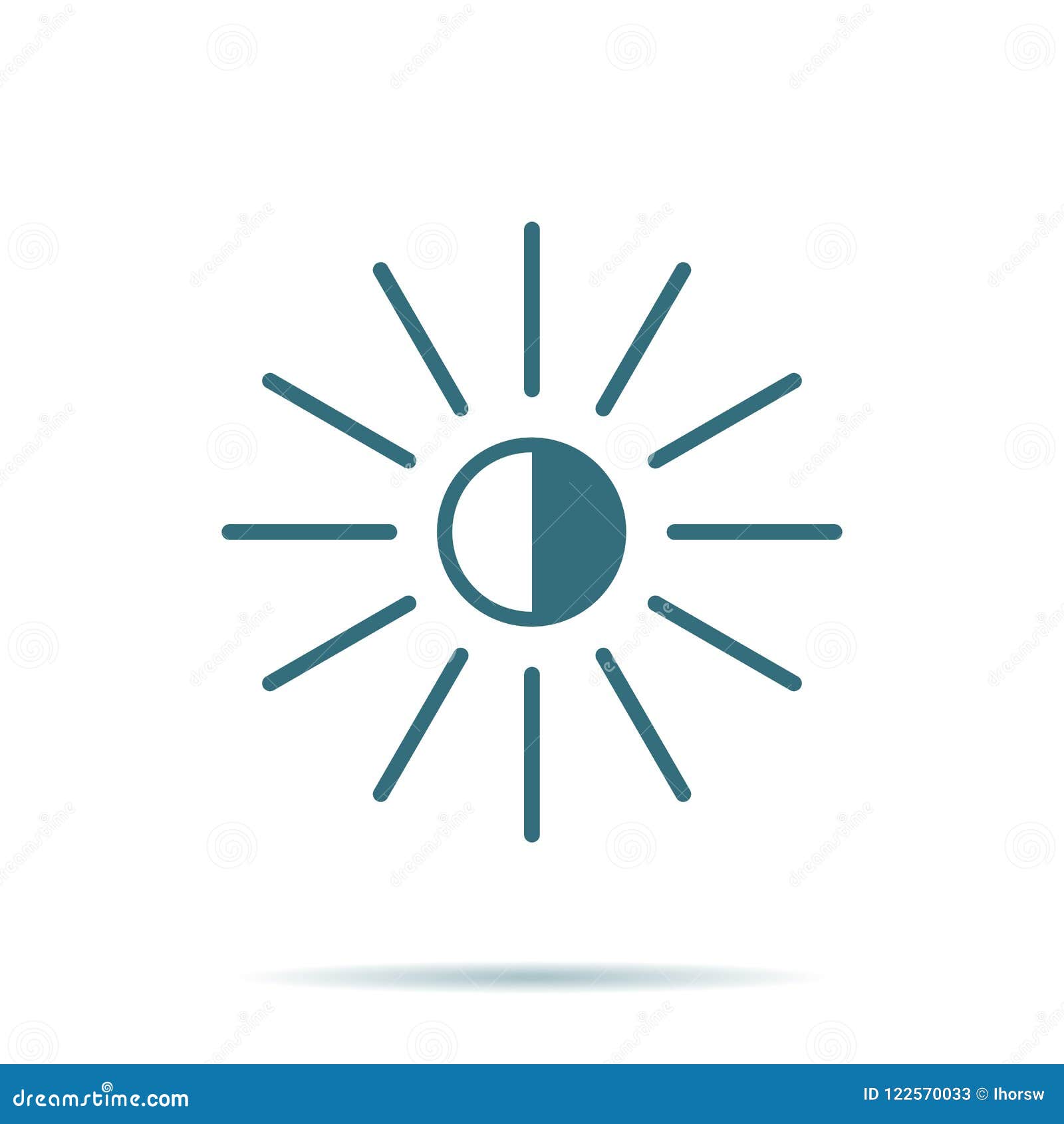 Blue Bright Icon Vector. Flat Sun Symbol Isolated on White Background ...