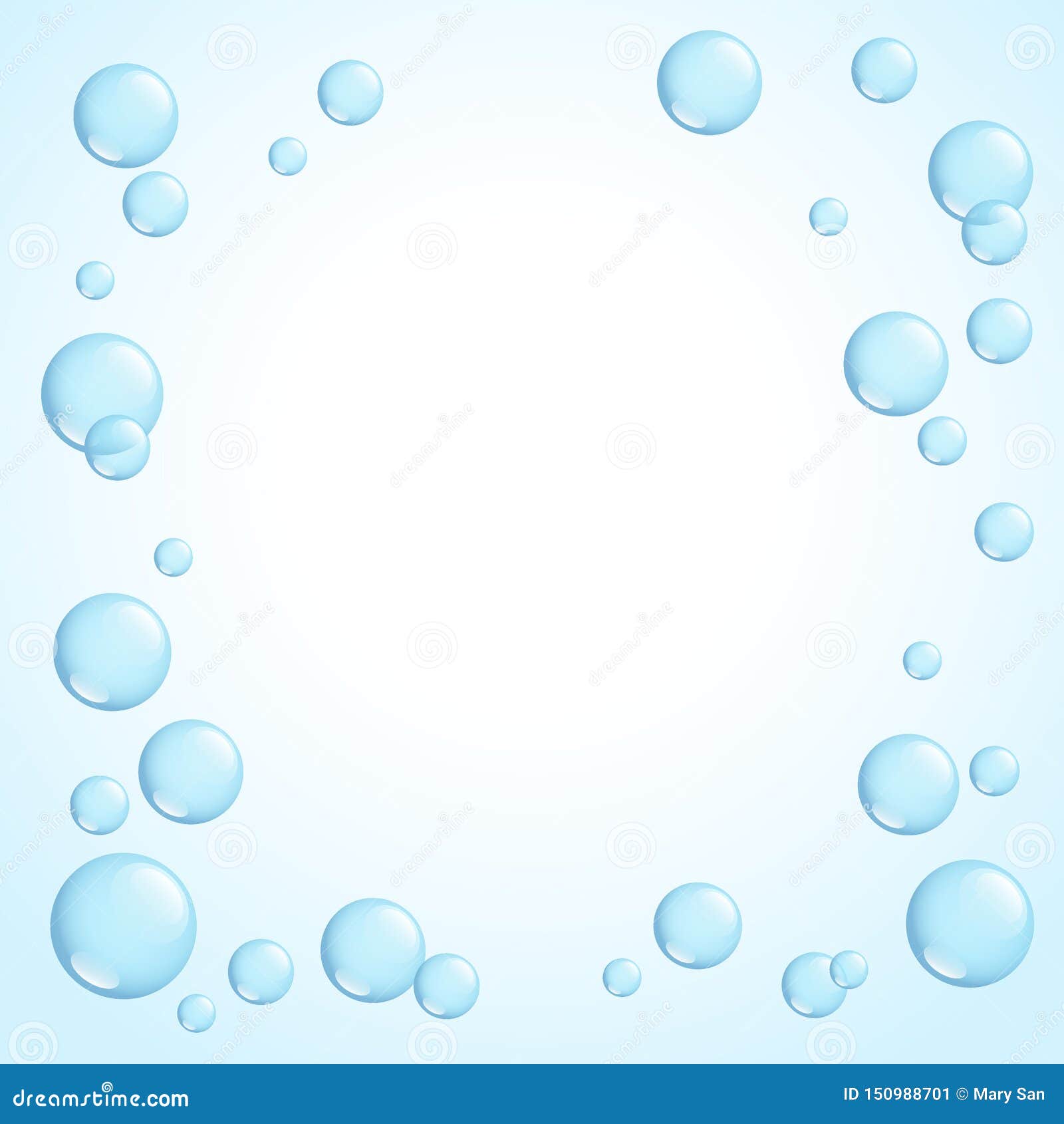 Framr with Bright Sparkling Soap Bubbles, Vector Illustration. Stock Vector - Illustration of ...