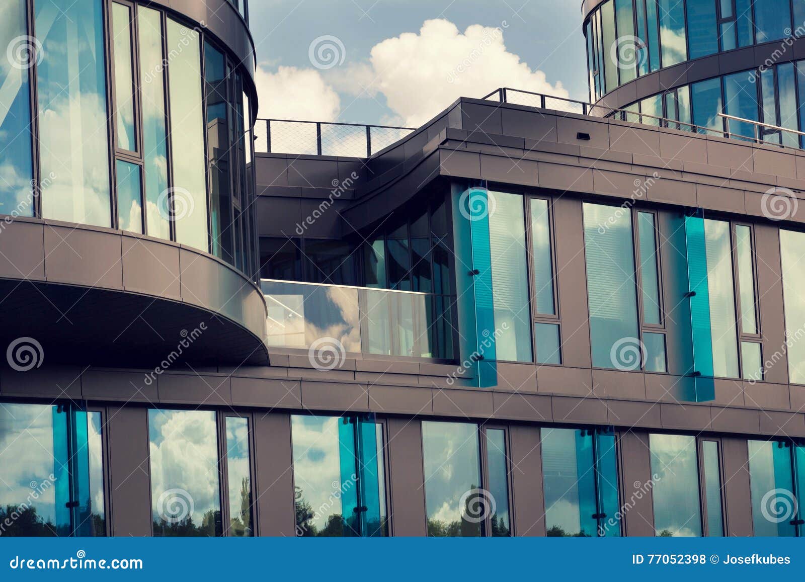 Blue Brise Soleil Sun Breakers on Modern Office Glass Building Stock ...