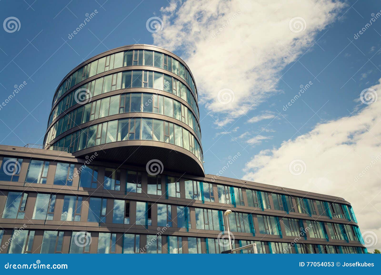 Blue Brise Soleil Sun Breakers on Modern Office Glass Building Stock ...