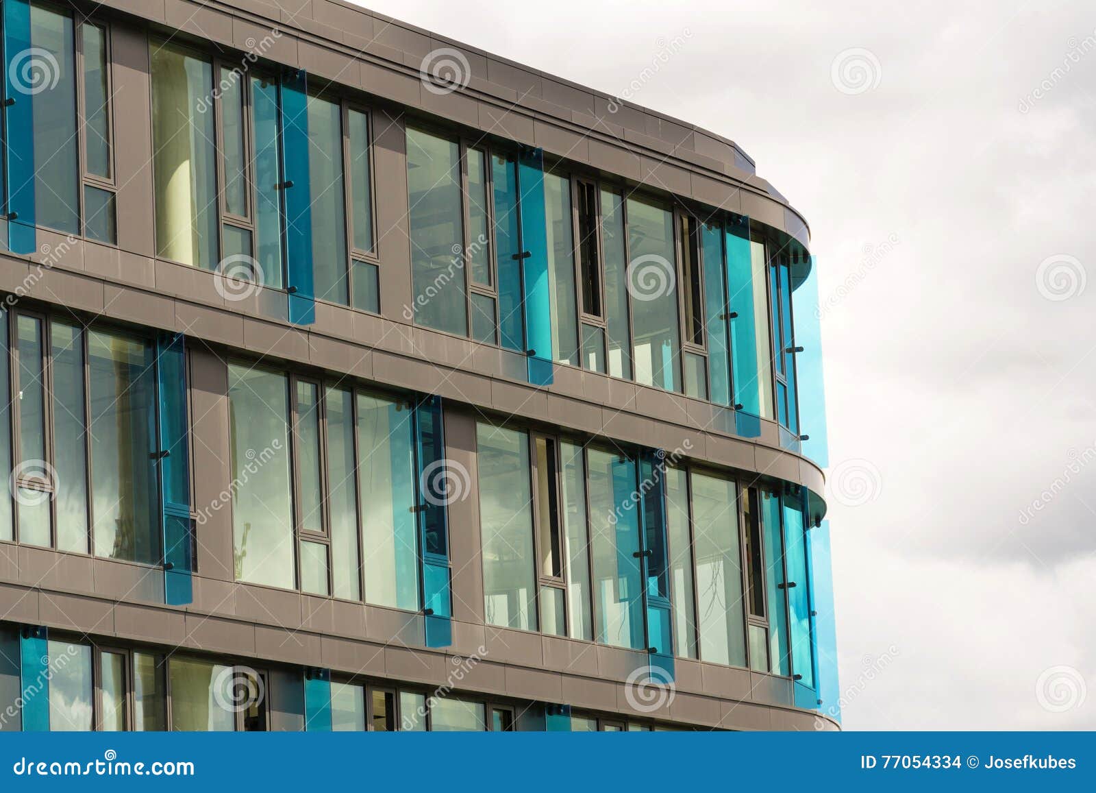 Blue Brise Soleil Sun Breakers on Modern Office Glass Building Stock ...