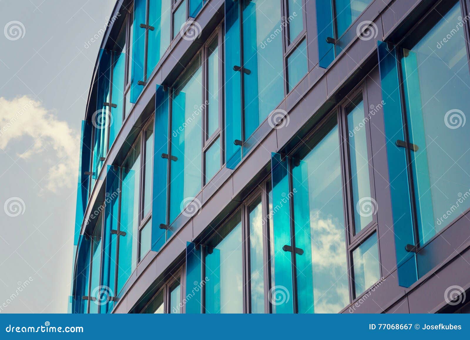 Blue Brise Soleil Sun Breakers on Modern Office Glass Building Stock ...