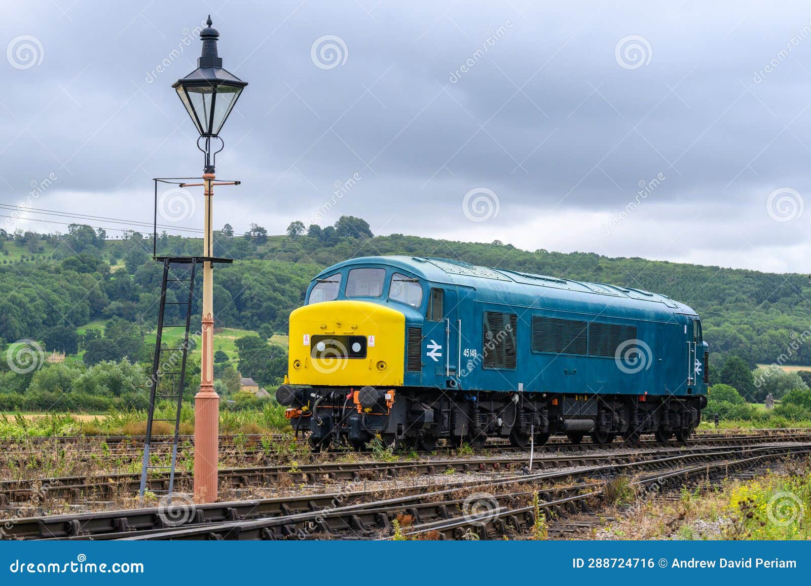 Blue British Diesel Locomotive Engine Stock Photo - Image of livery ...