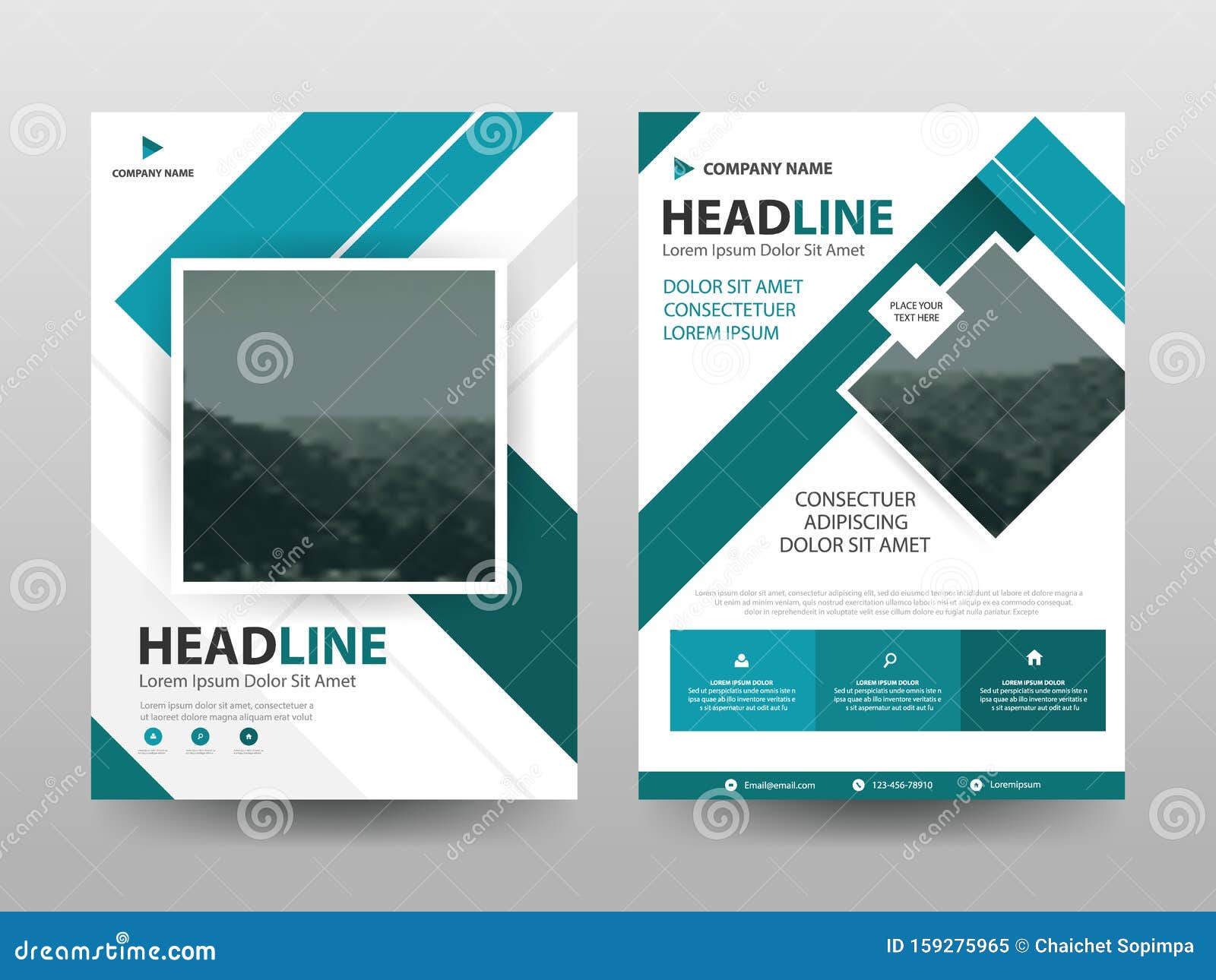 Blue Brochure Flyer Design Template Vector, Leaflet Cover Presentation ...