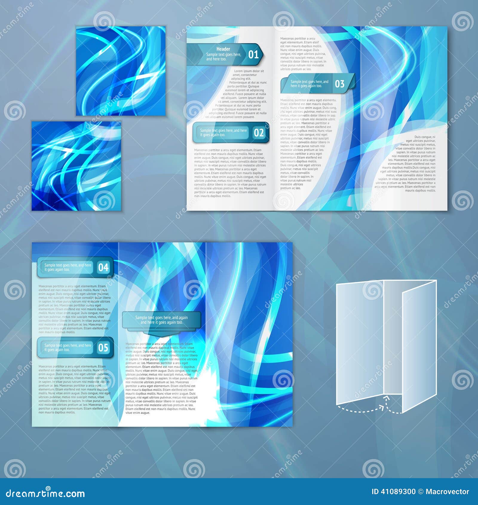 Blue brochure template stock vector. Illustration of banner - 41089300