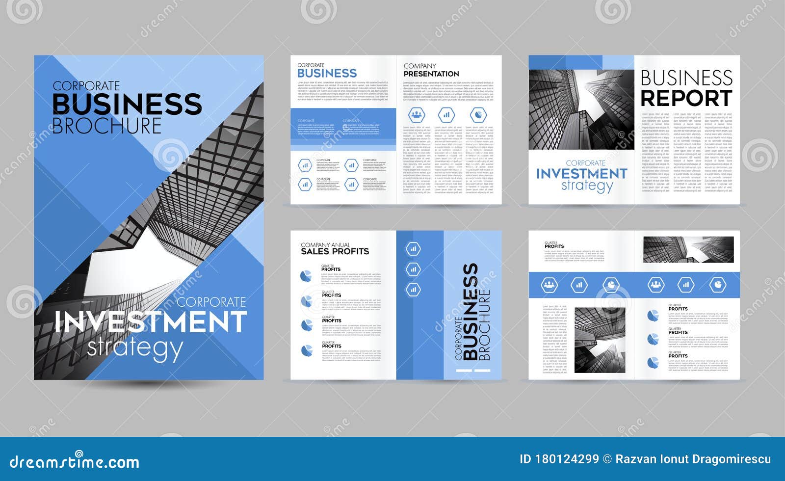 Blue Brochure Template Design Layout Page for Business Company ...