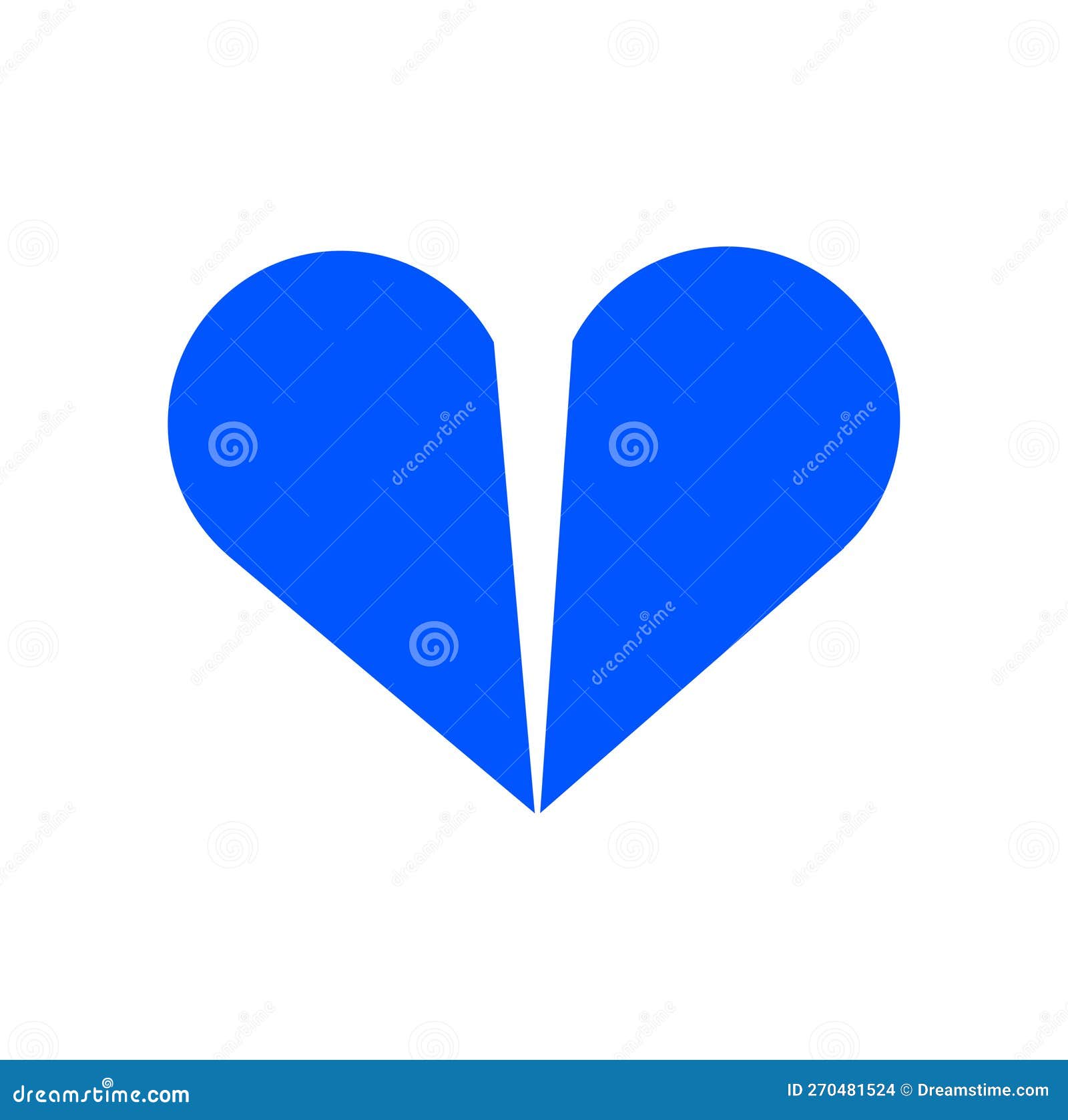 A Blue Broken Heart Vector Icon. Single Cracked Blue Heart Stock Vector ...