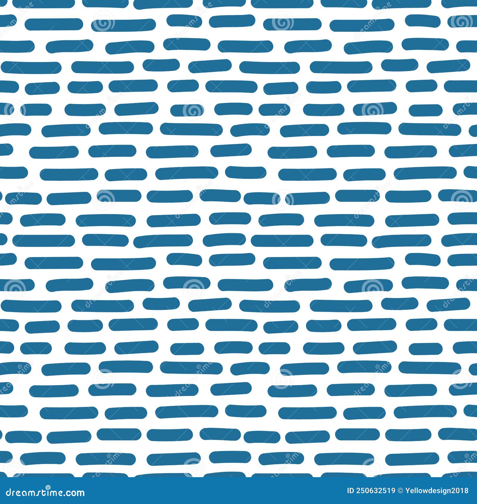 Blue Broken Line Endless Wallpaper. Hand Drawn Dash Lines Seamless ...