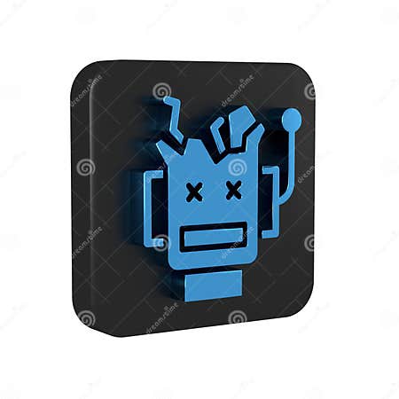 Blue Broken Robot Icon Isolated on Transparent Background. Artificial ...