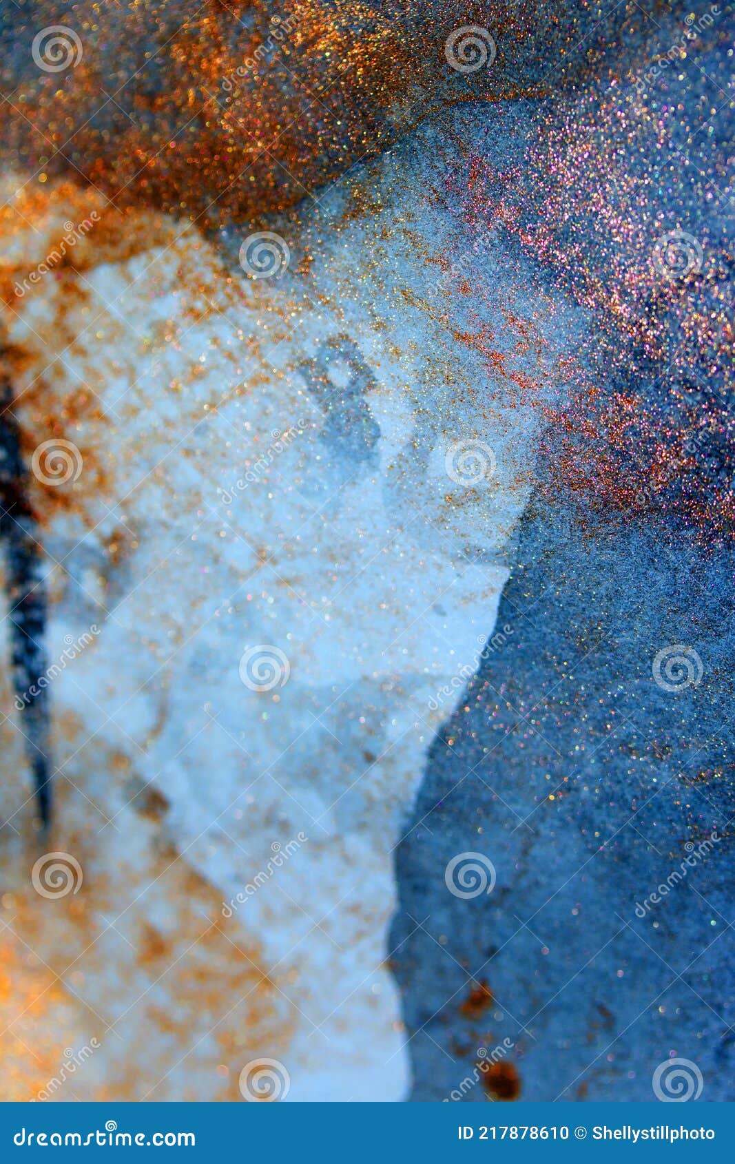 Blue and Bronze Paint on a Textured Background Stock Photo - Image of ...