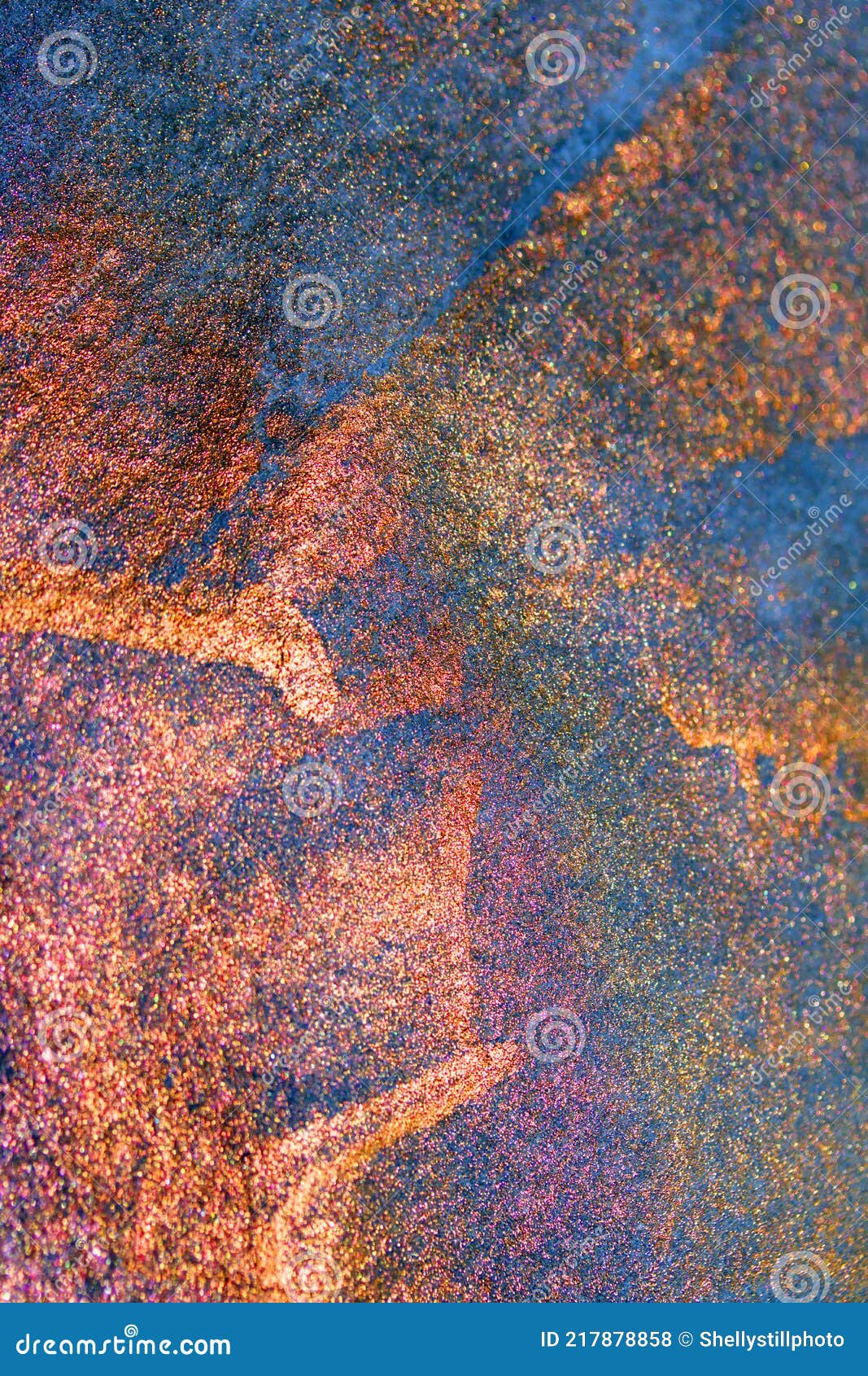 Blue and Bronze Paint on a Textured Background Stock Photo - Image of ...