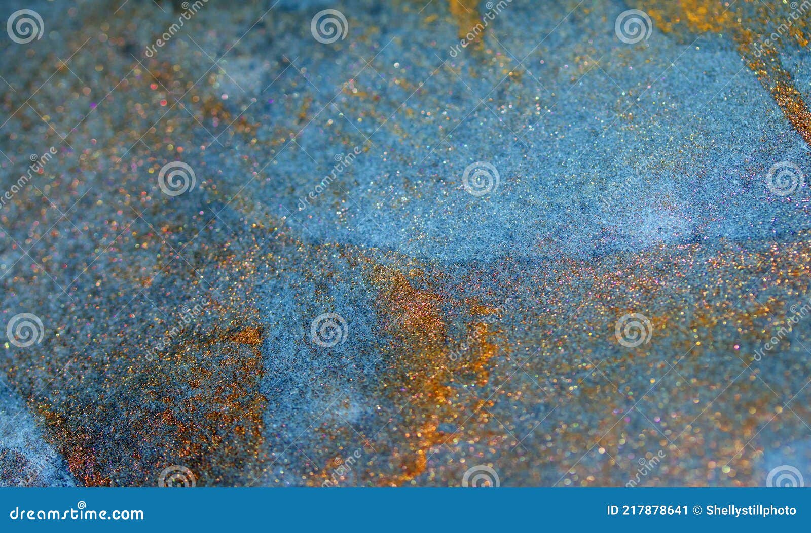 Blue and Bronze Paint on a Textured Background Stock Image - Image of ...