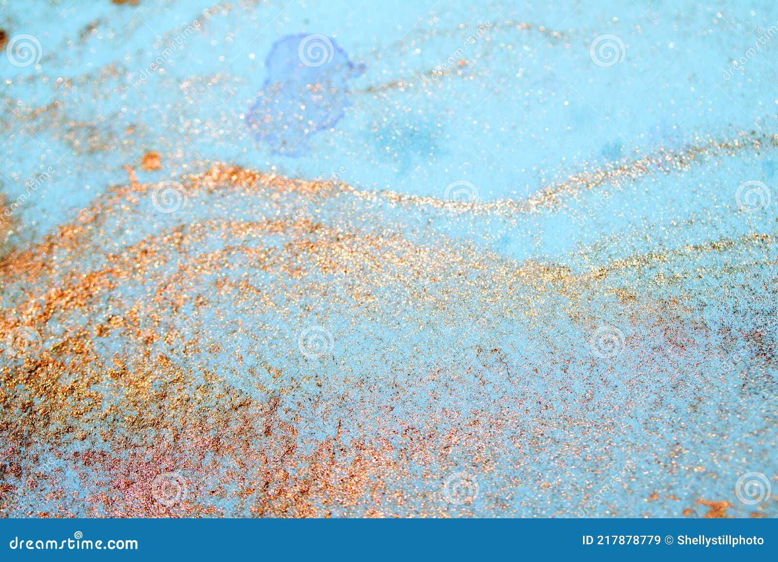 Blue and Bronze Paint on a Textured Background Stock Image - Image of ...