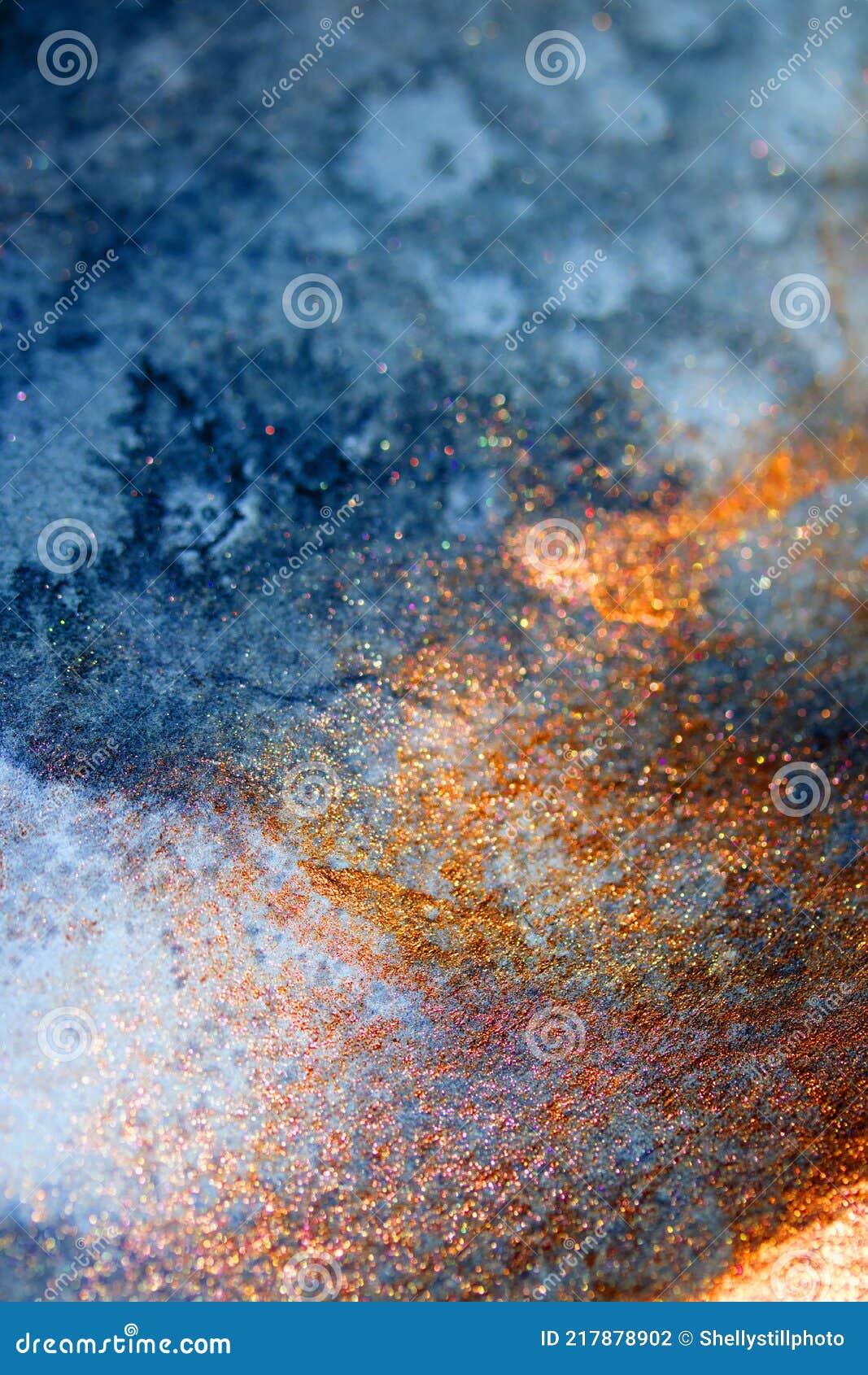 Blue and Bronze Paint on a Textured Background Stock Photo - Image of ...