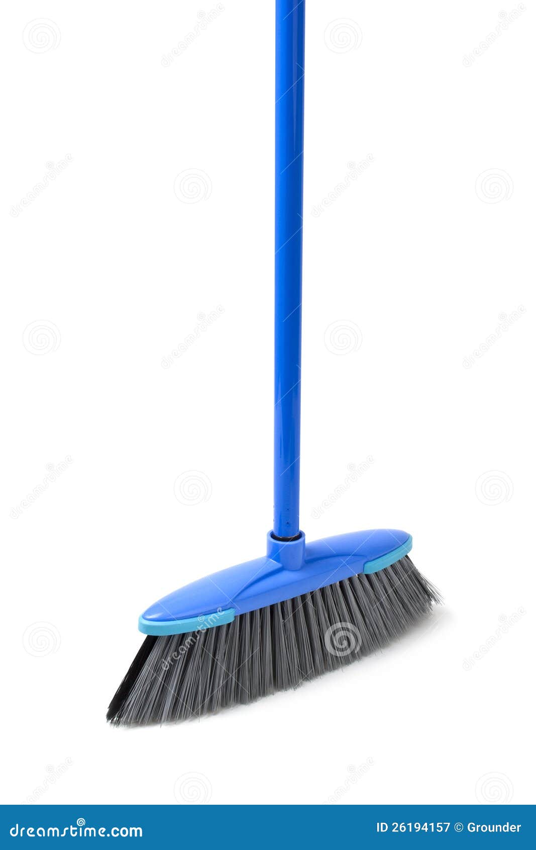 Blue broom for cleaning stock image. Image of plastic - 26194157