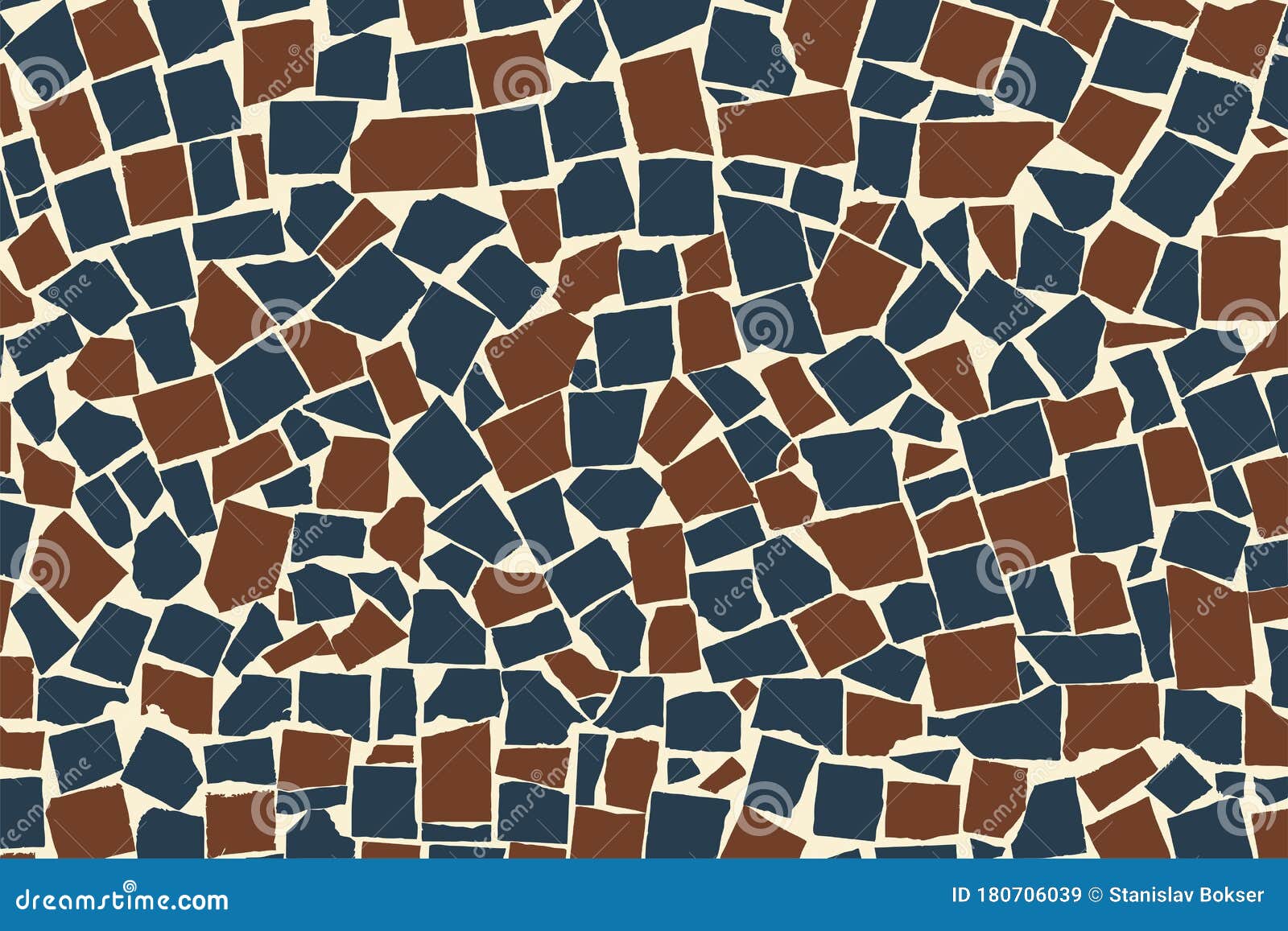 Blue and Brown Asymmetric Decorative Tiles Wall Stock Illustration ...