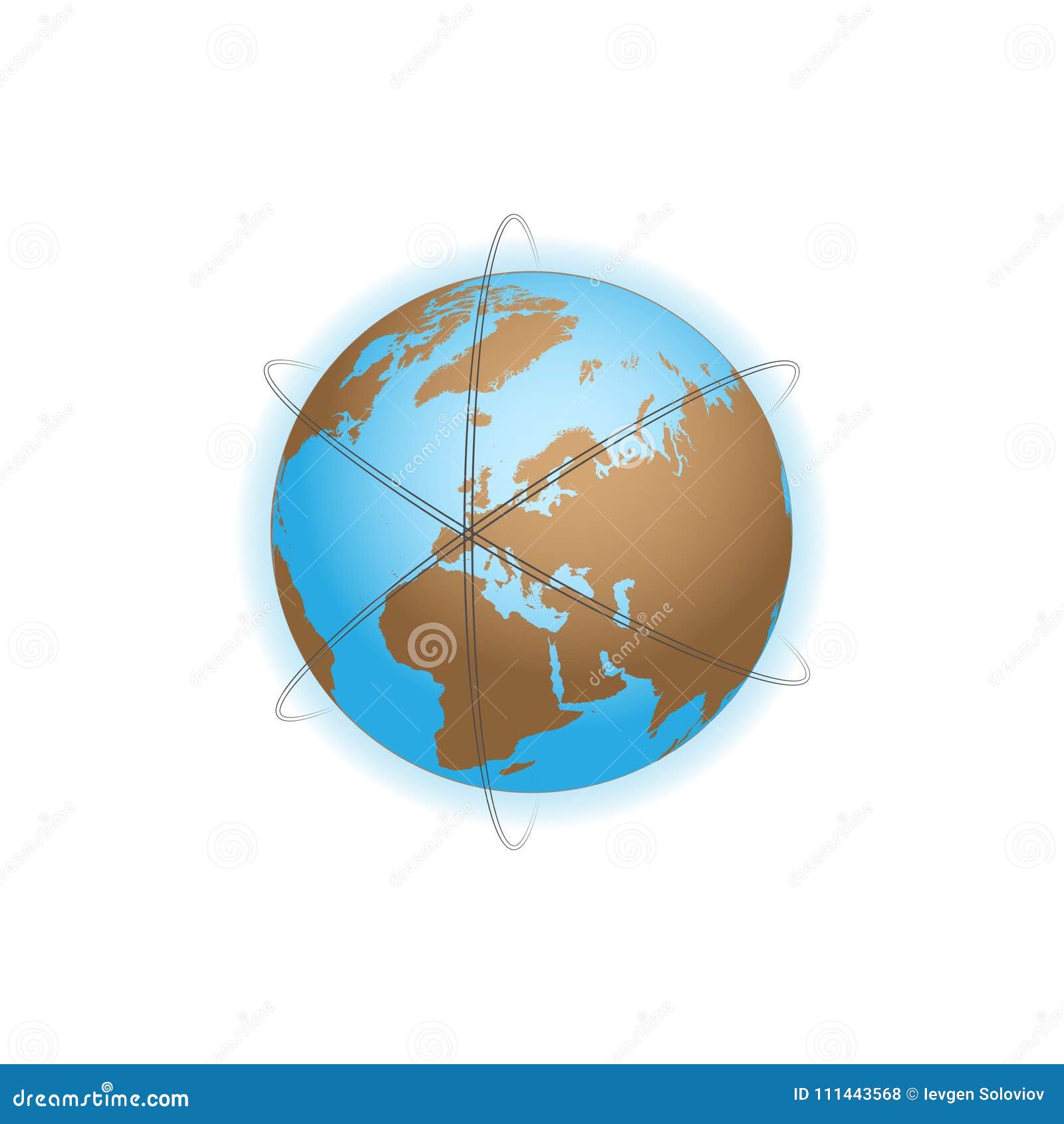 Earth with orbits stock vector. Illustration of background - 111443568