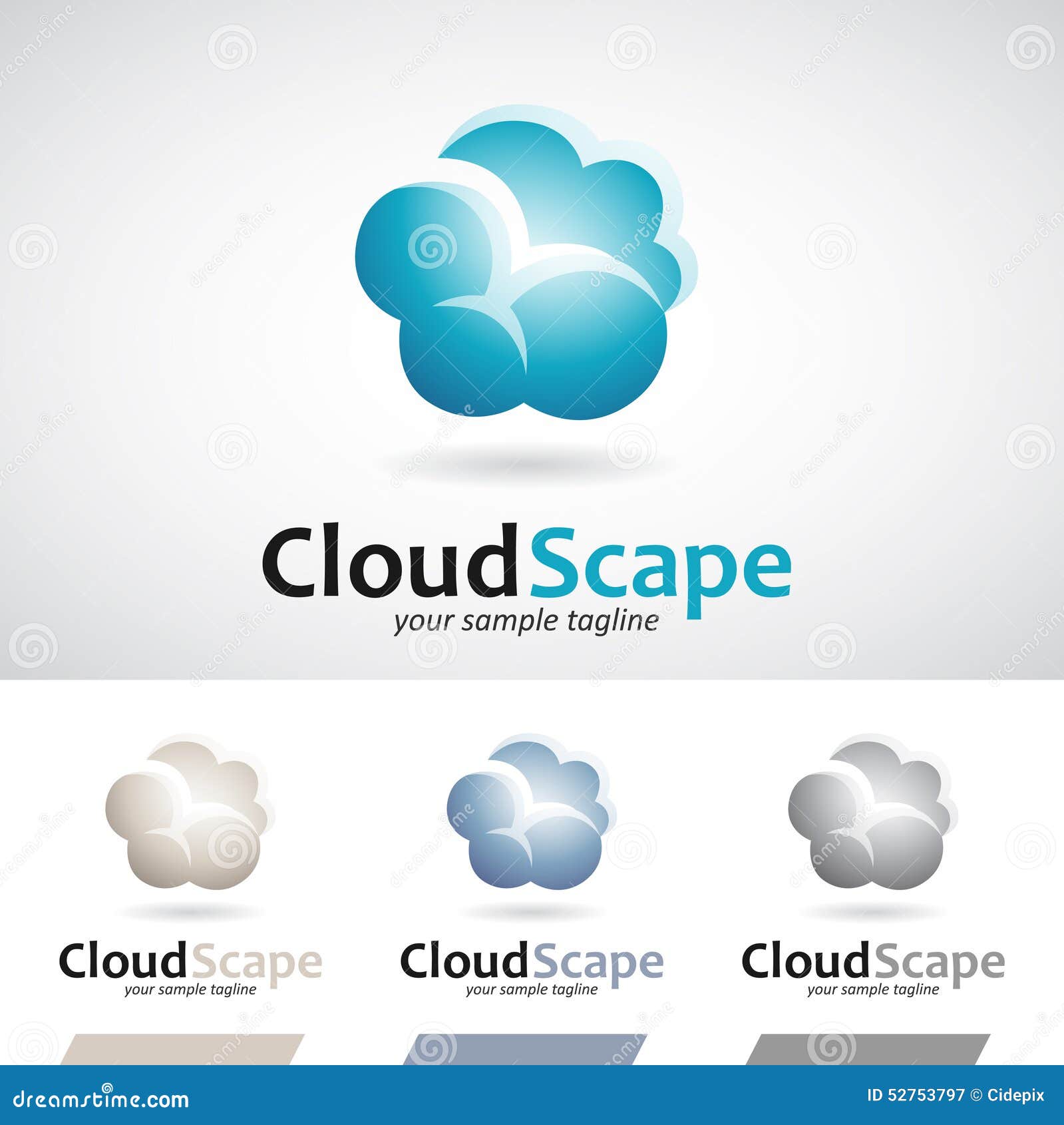 Blue and Brown Fluffy Rain Cloud Logo Icon Stock Vector - Illustration ...