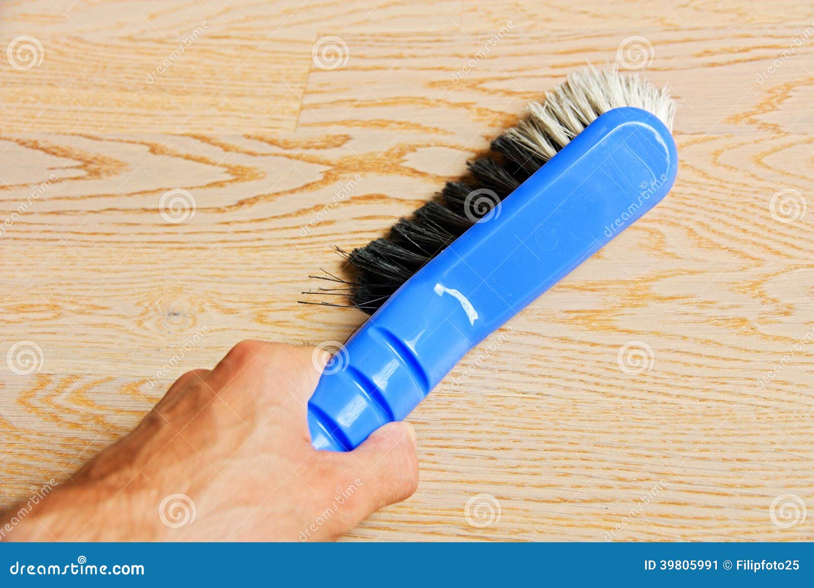 Blue brush stock image. Image of plastic, supplies, floor - 39805991