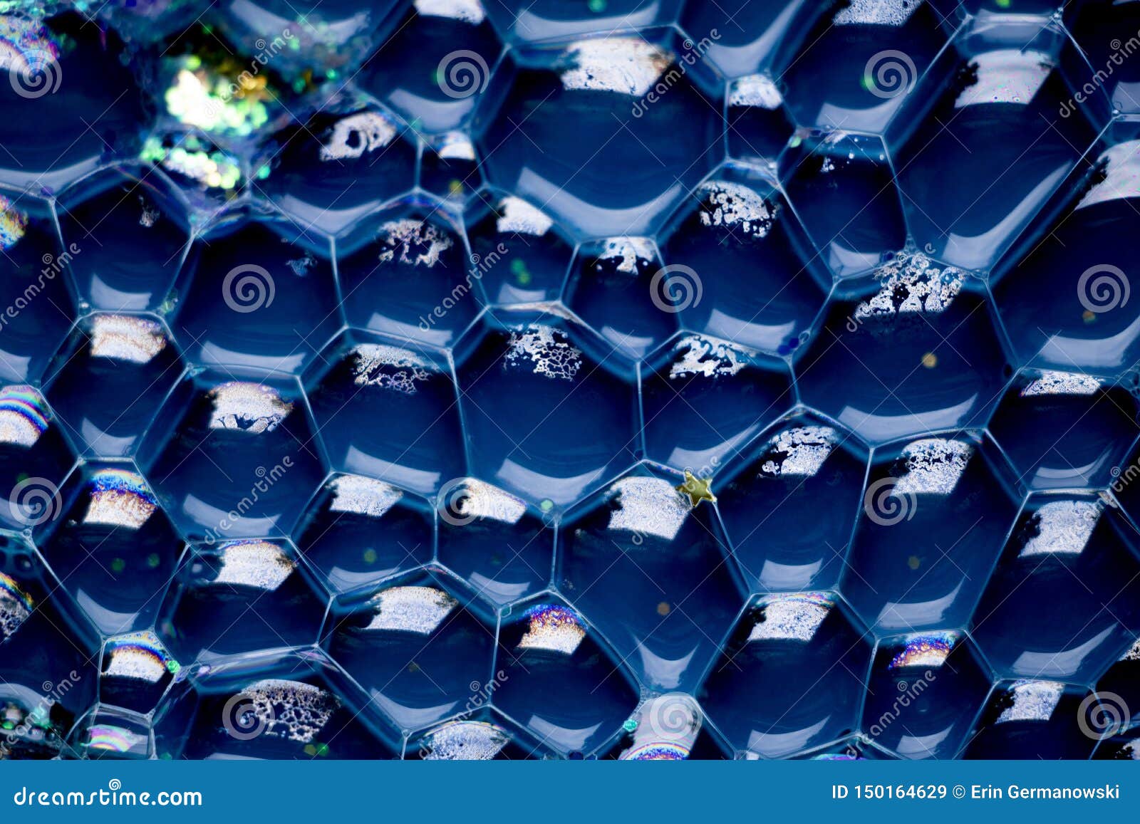 Blue Bubble Cells Background Texture Stock Image - Image of hexagons ...