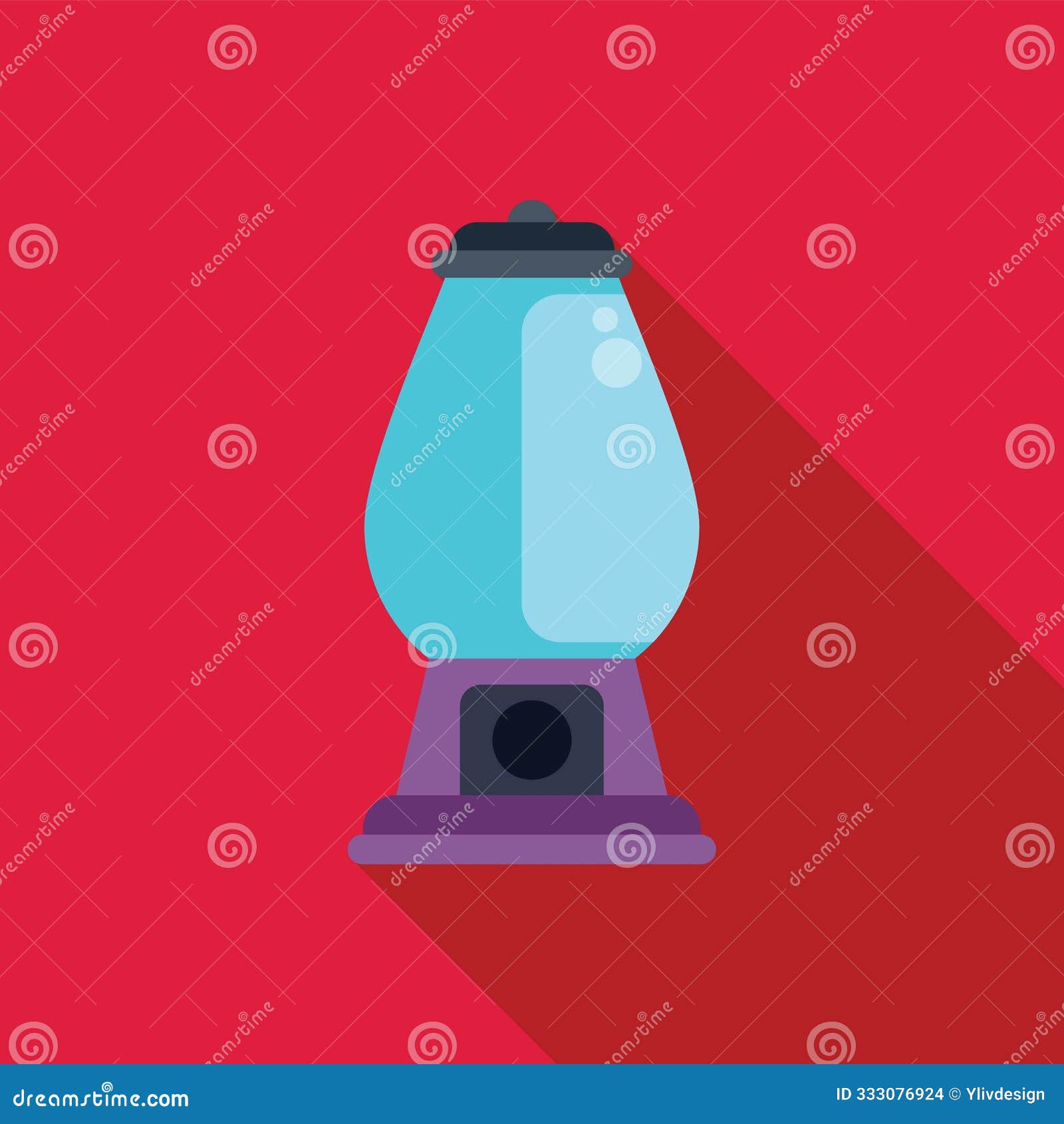 Blue Bubble Gum Vending Machine Casting a Shadow on a Red Background ...