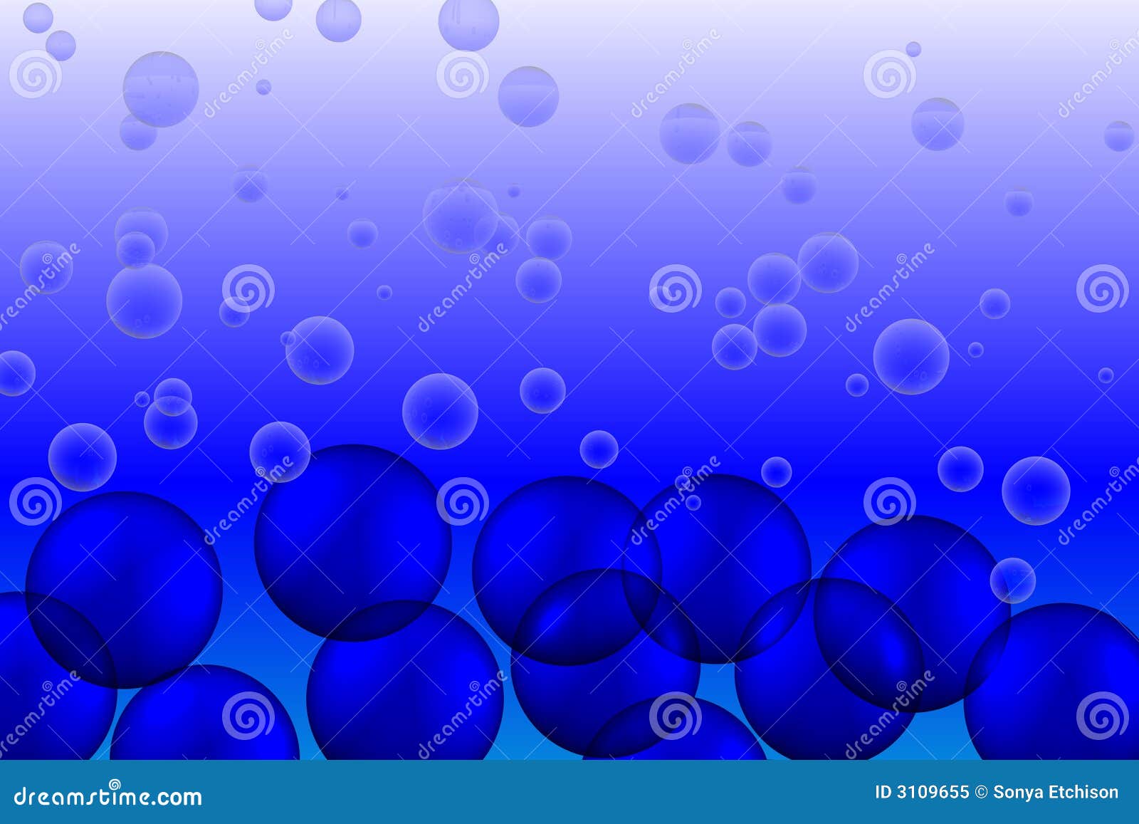 Blue Bubbles stock illustration. Illustration of digital - 3109655