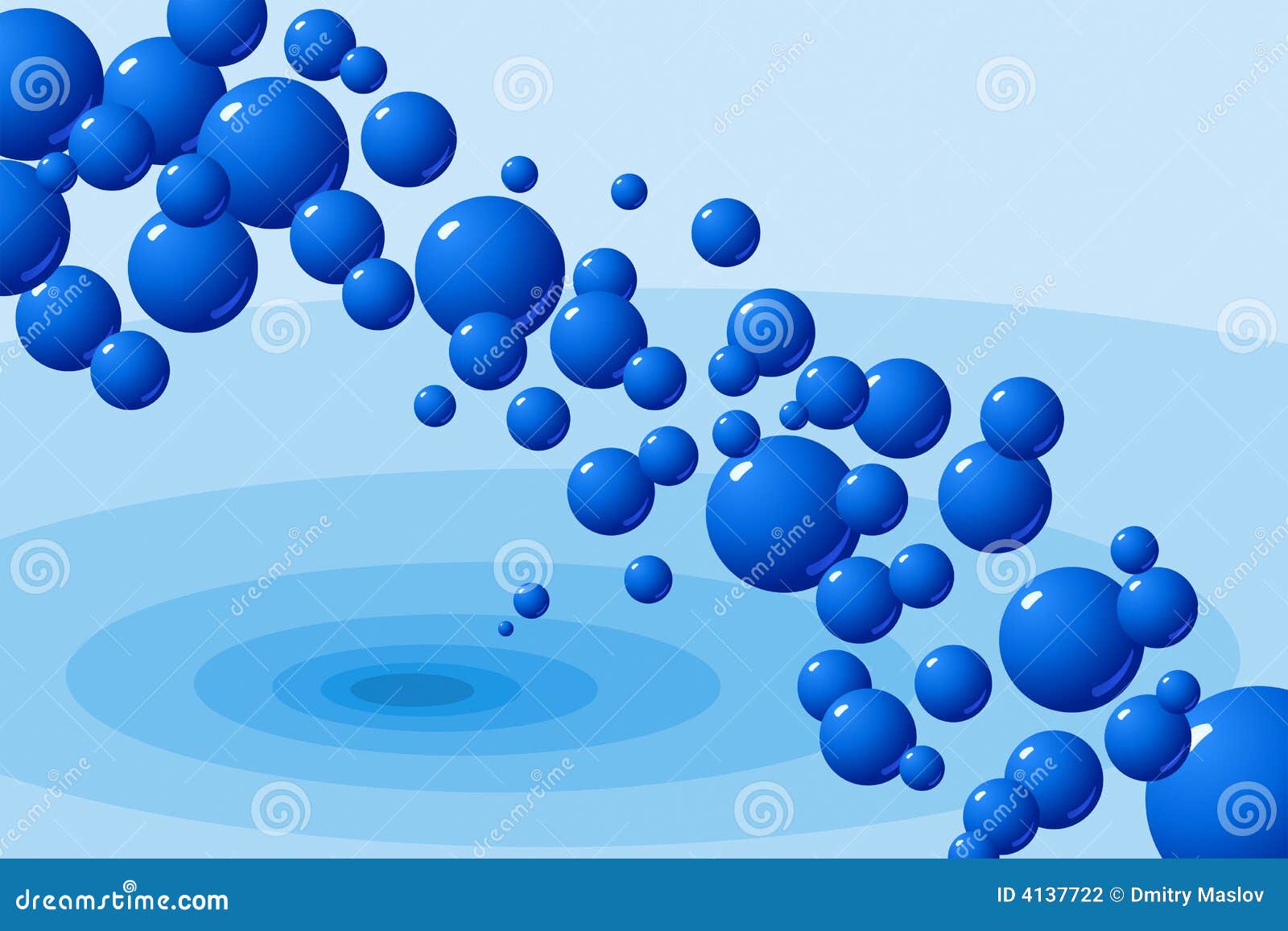 Blue Bubbles stock vector. Illustration of glare, azure - 4137722