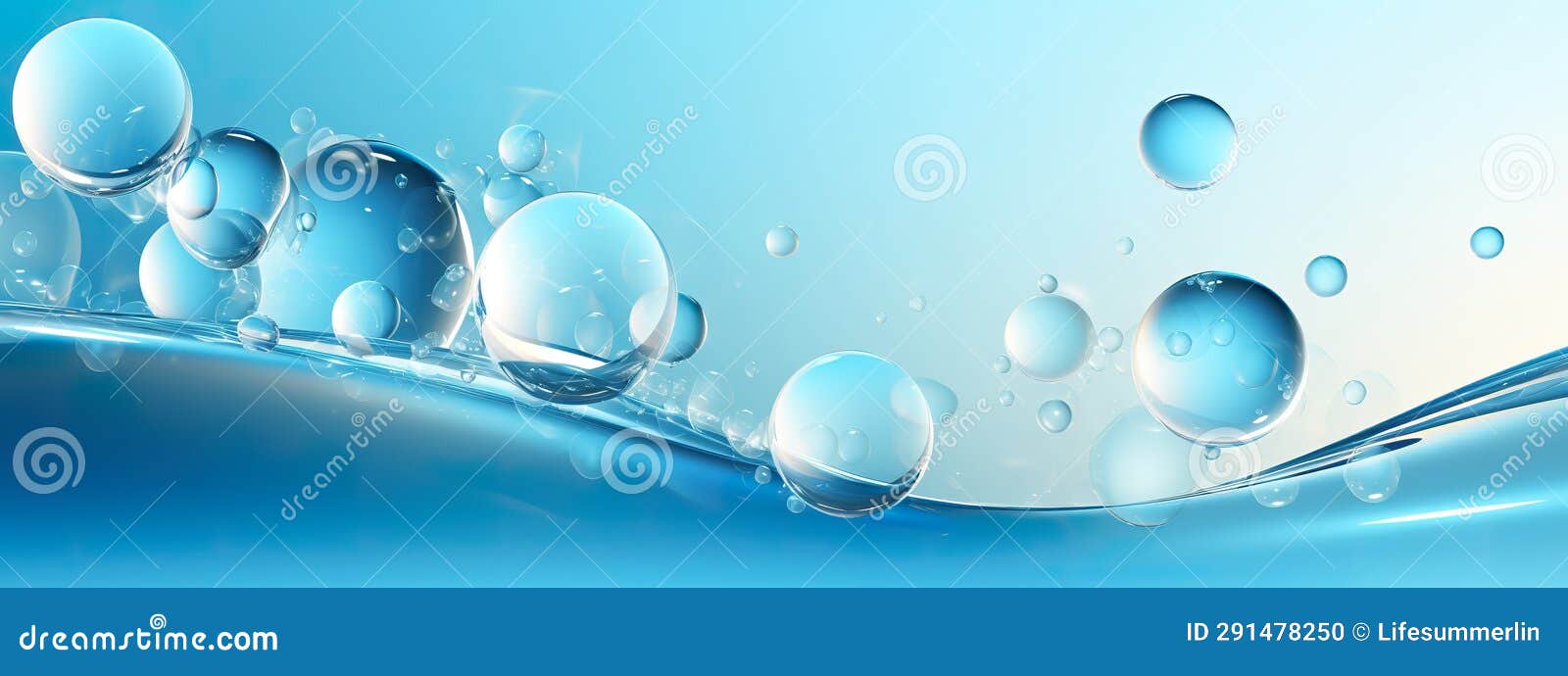 Blue Bubbles Abstract stock photo. Image of texture - 291478250