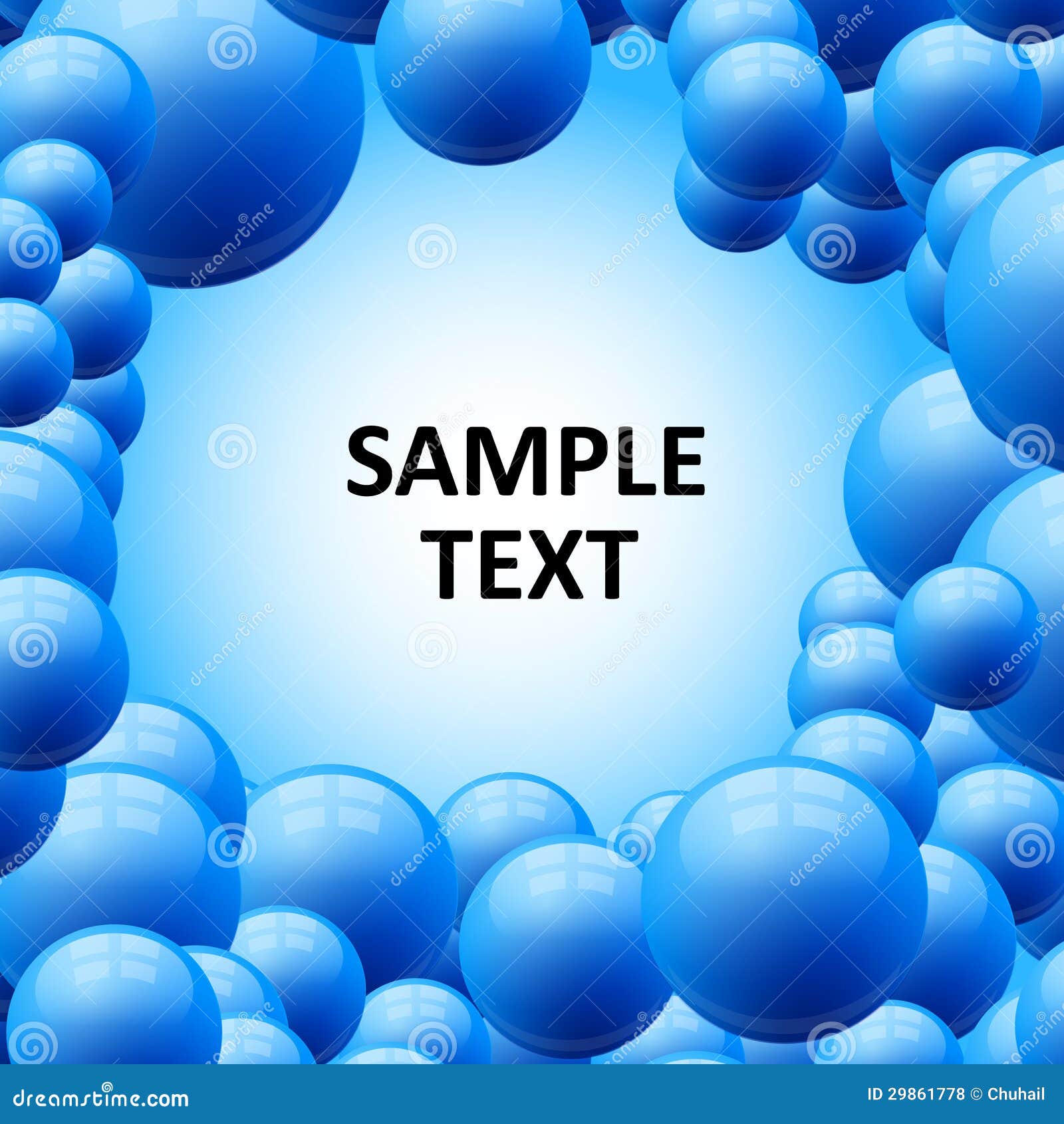 Blue Bubbles Abstract Vector Background Picture. Image: 29861778
