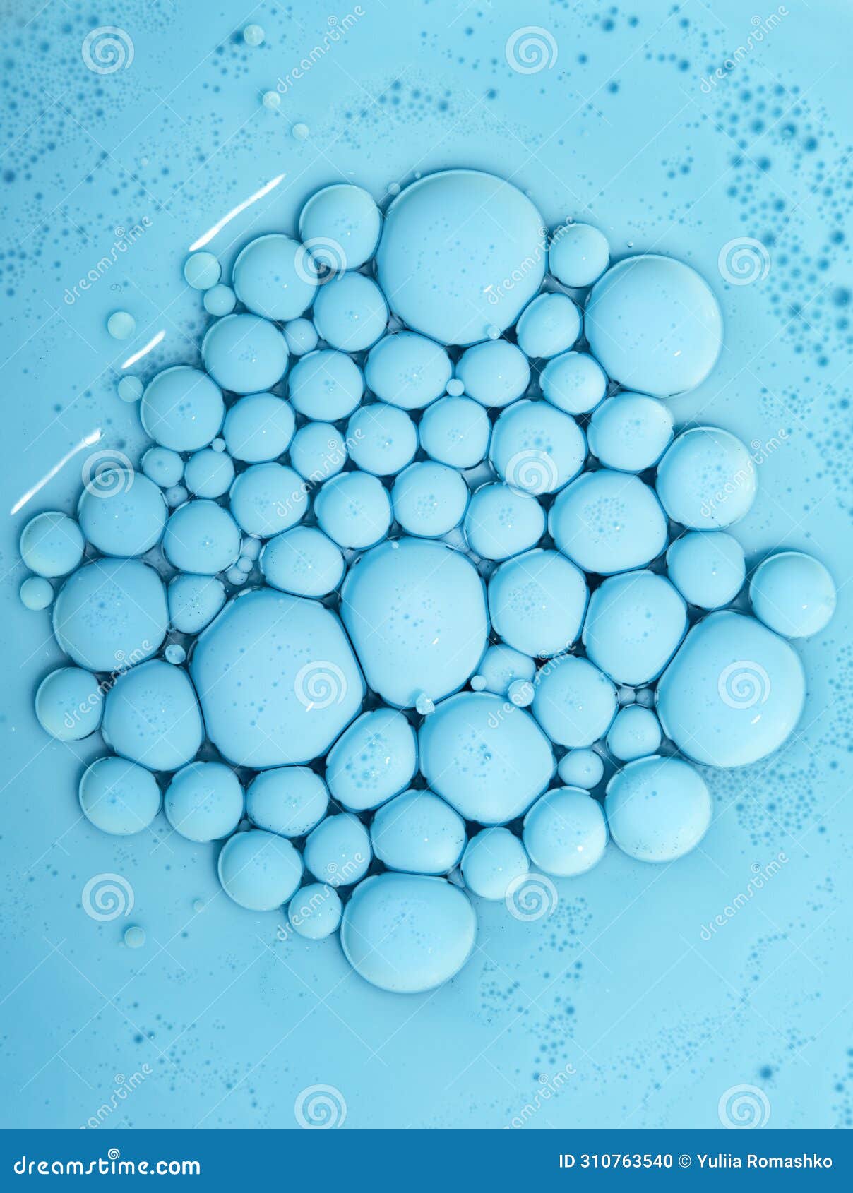 Blue Bubbles Background. 3D Visualization. Textures Of Liquid Paint ...