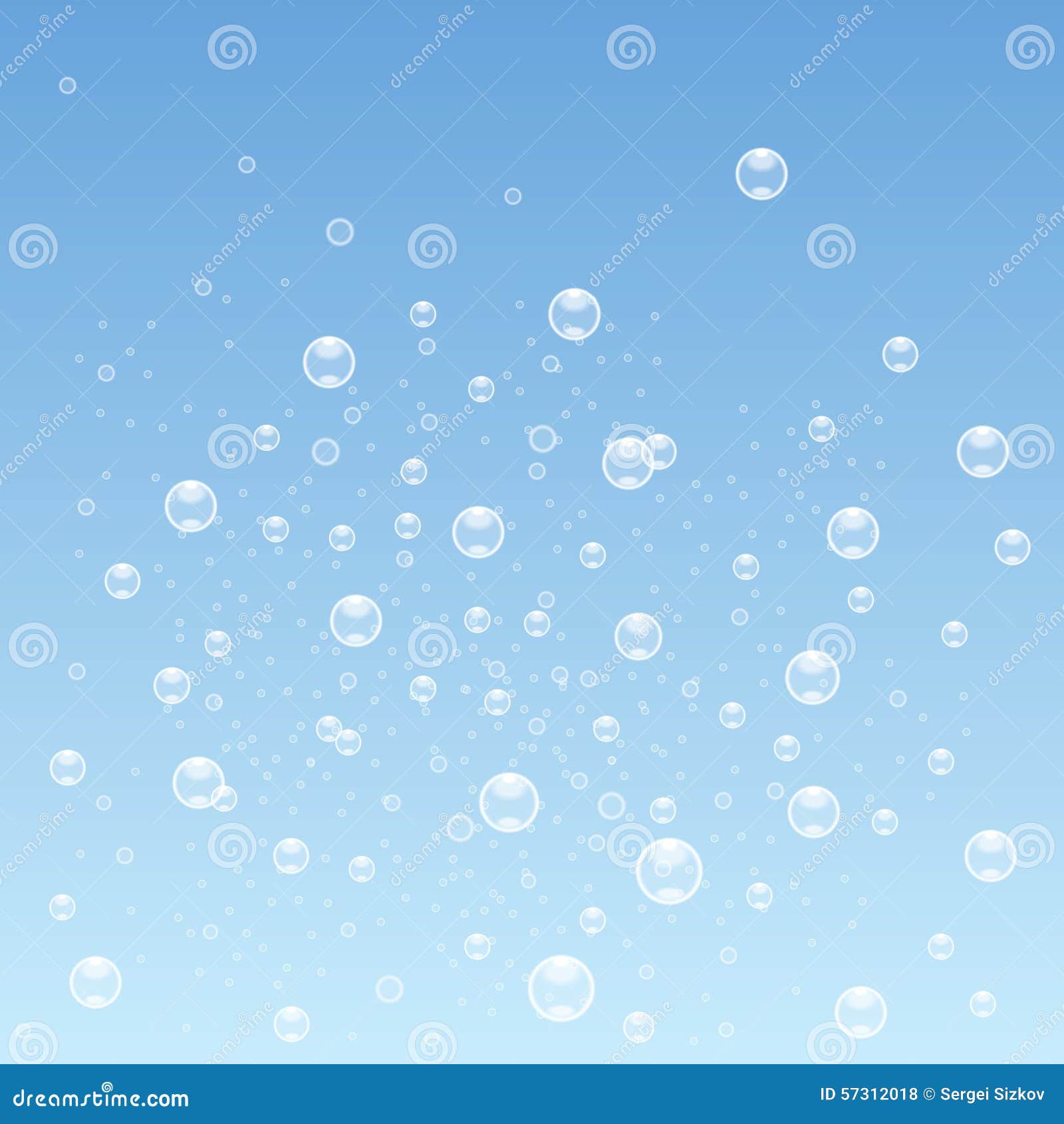 Blue Bubbles Background. Vector Stock Vector - Illustration of clear ...