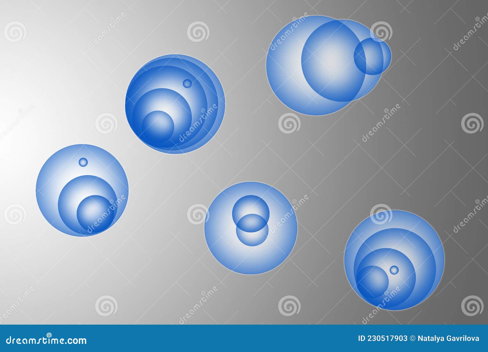 The Blue Bubbles of Different Shapes Stock Illustration - Illustration ...