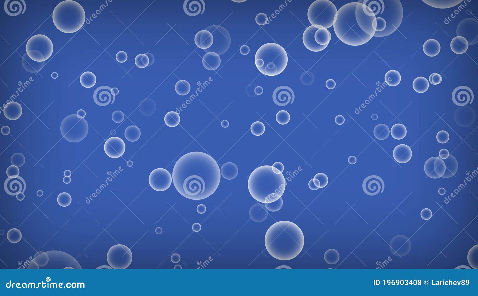 Blue Bubbles Falling Down on Blue Background. Abstract Sphere Shape ...