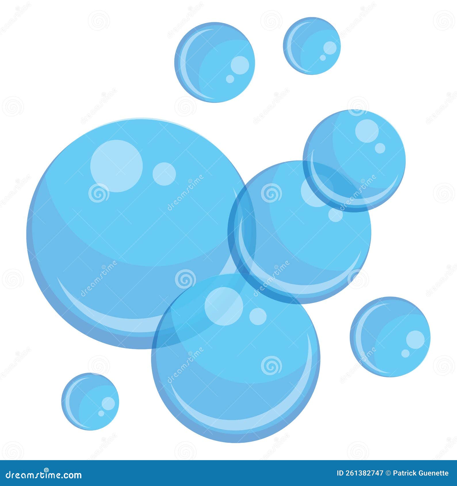 Blue bubbles, icon stock vector. Illustration of nature - 261382747