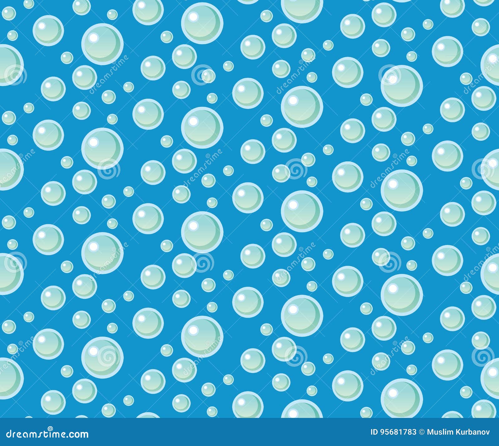 Blue Bubbles Seamless Background Vector Stock Vector - Illustration of ...