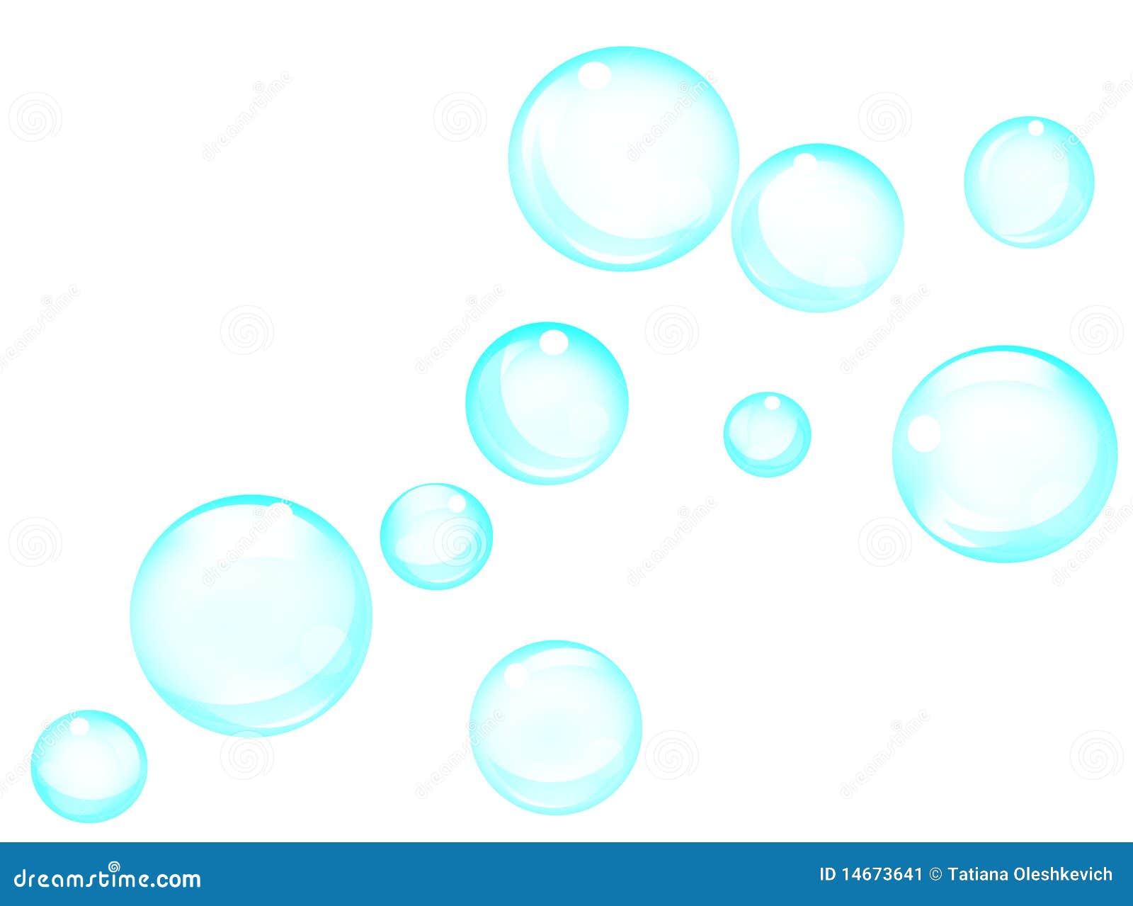 Blue Bubbles Set on a White Background Stock Illustration ...