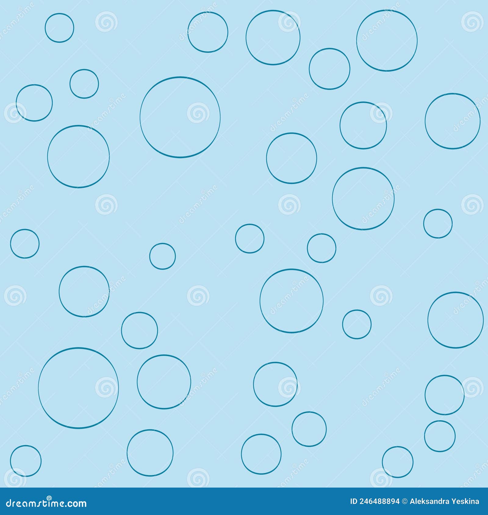 Blue Bubbles Vector Seamless Pattern. Can Be Used As a Background ...