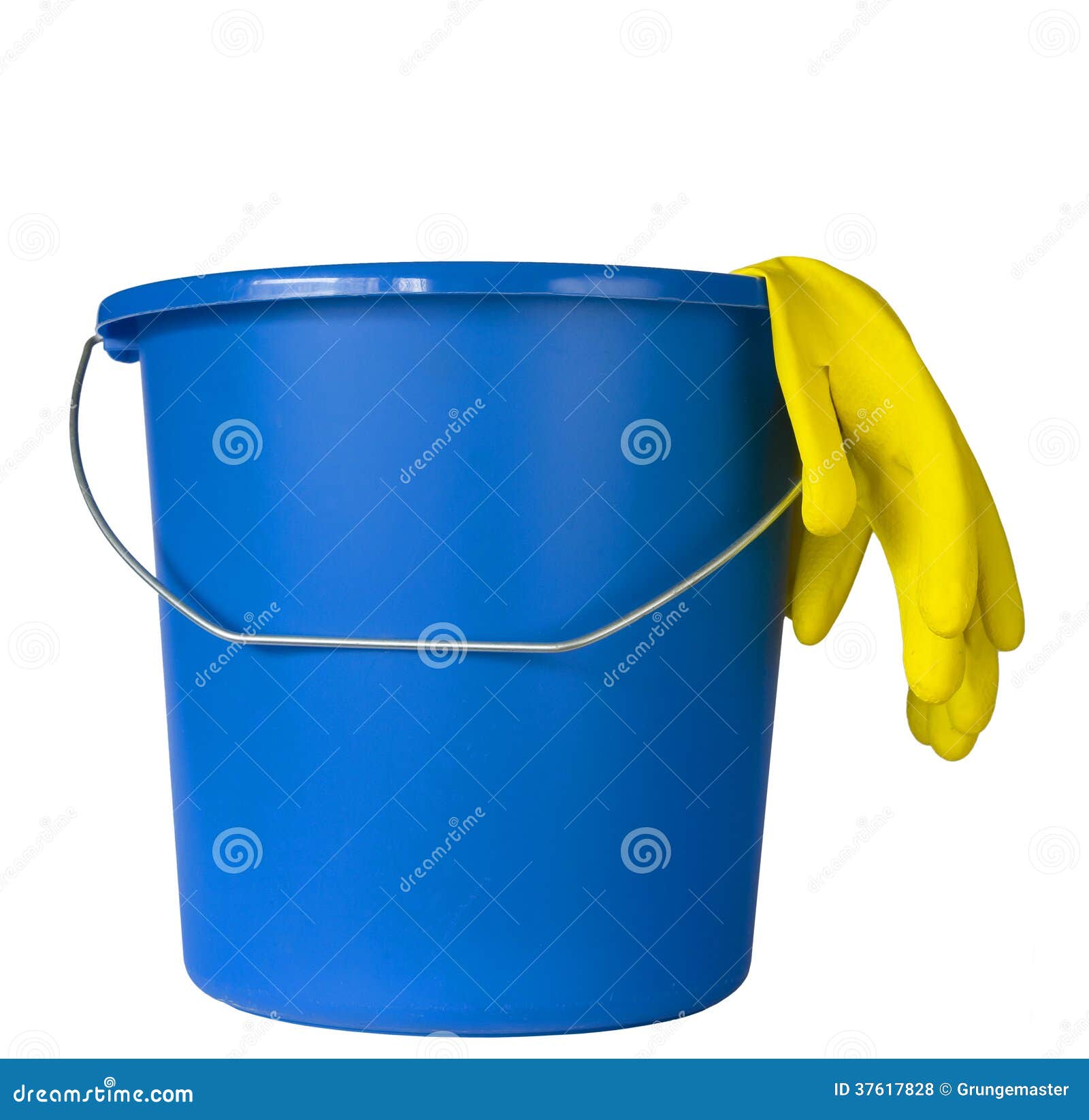 Blue Bucket Isolated on White Stock Photo - Image of cleaning, spring ...