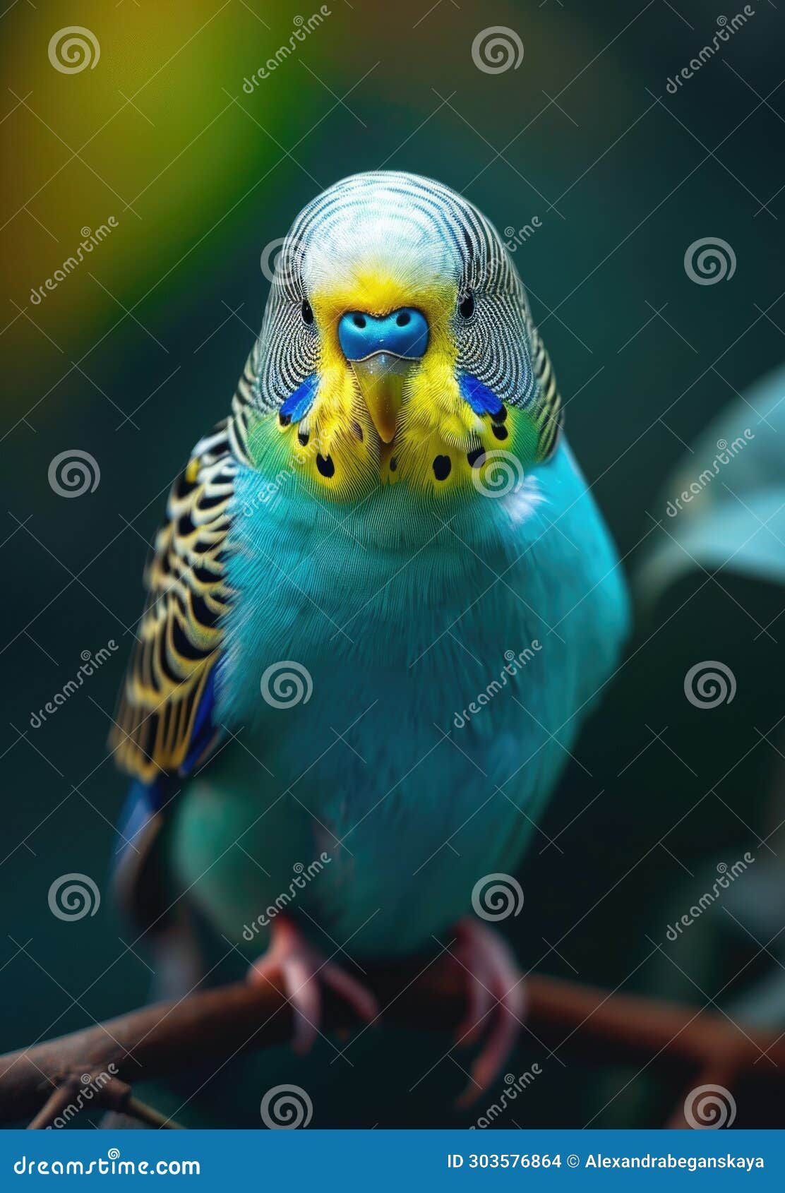 Blue Budgie, Portrait of a Bird Stock Photo - Image of wildlife, silver ...