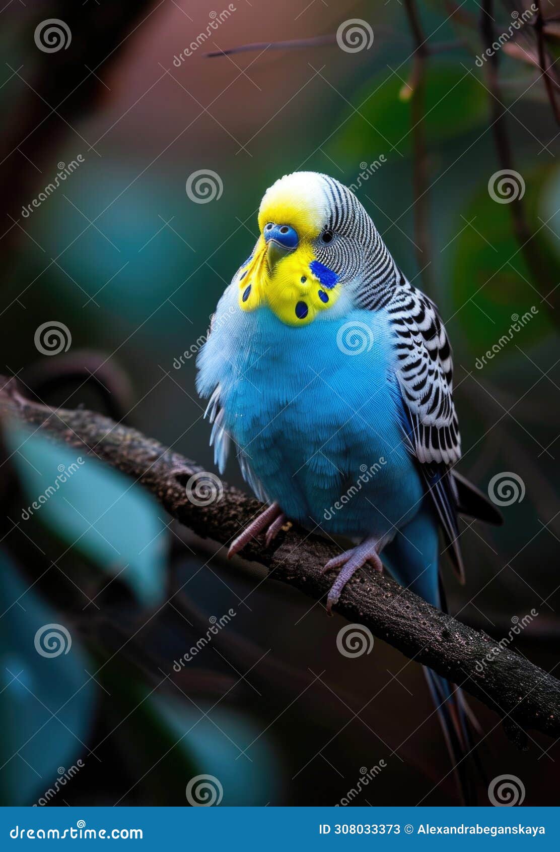 Blue Budgie, Portrait of a Bird Stock Illustration - Illustration of ...