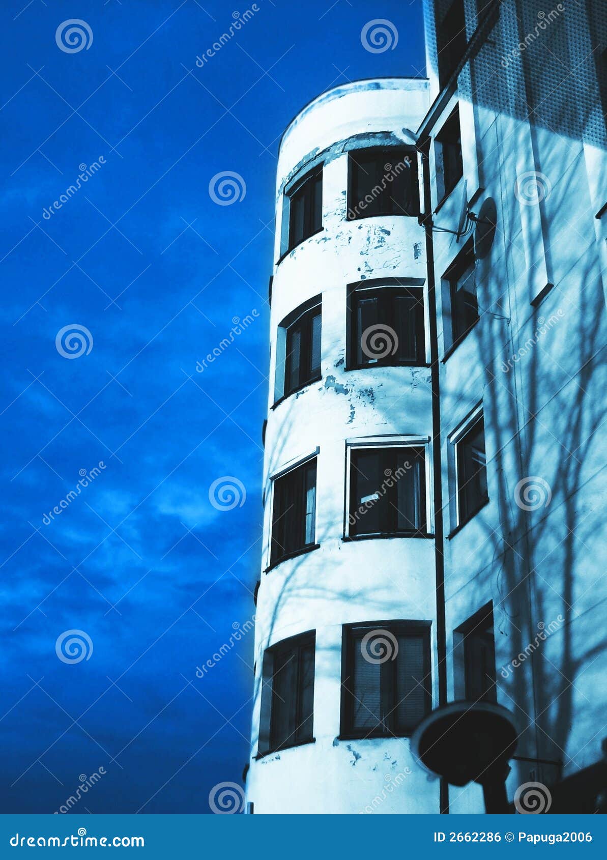 Blue building stock photo. Image of shadow, detail, building - 2662286