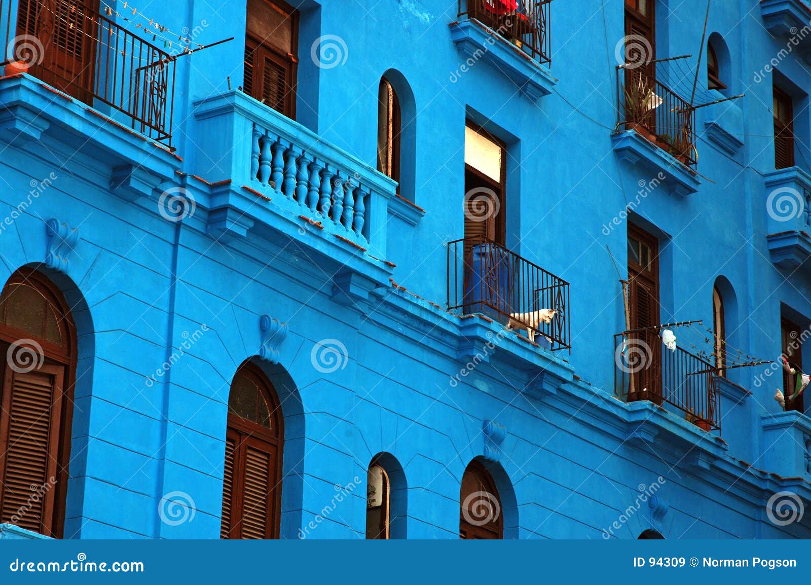 Blue Building stock image. Image of shutters, flats, building - 94309