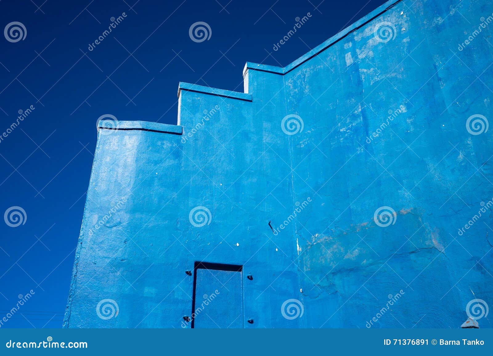 Blue Building Against the Blue Sky in Alpine Texas Stock Image - Image ...