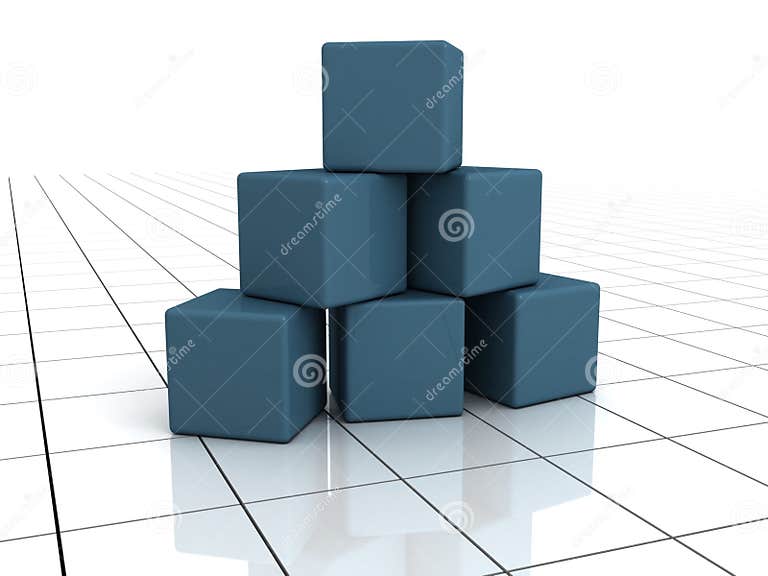 Blue Building Blocks on White Surface Stock Illustration - Illustration ...