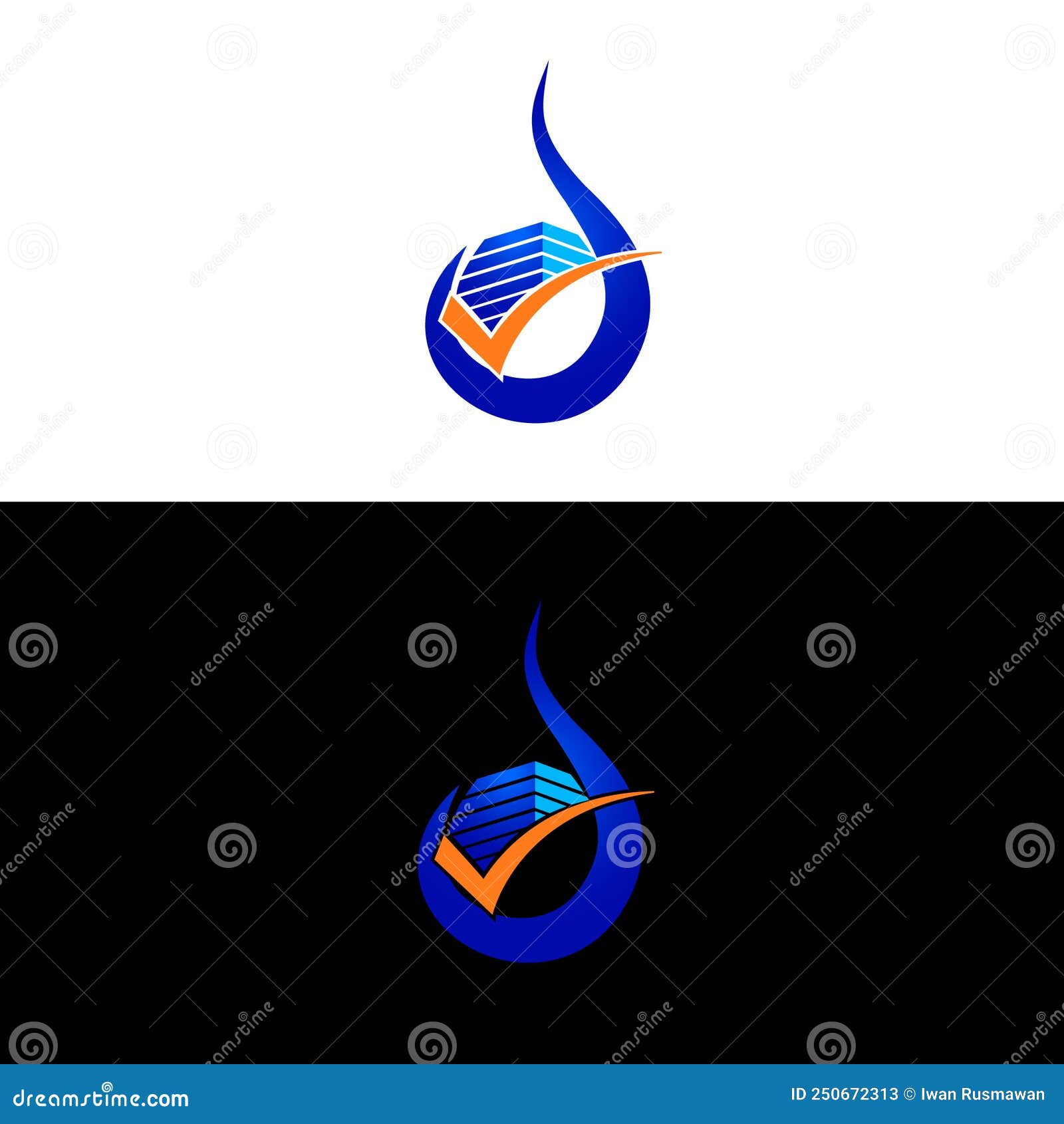 Blue Building Check Logo Design Stock Illustration - Illustration of ...
